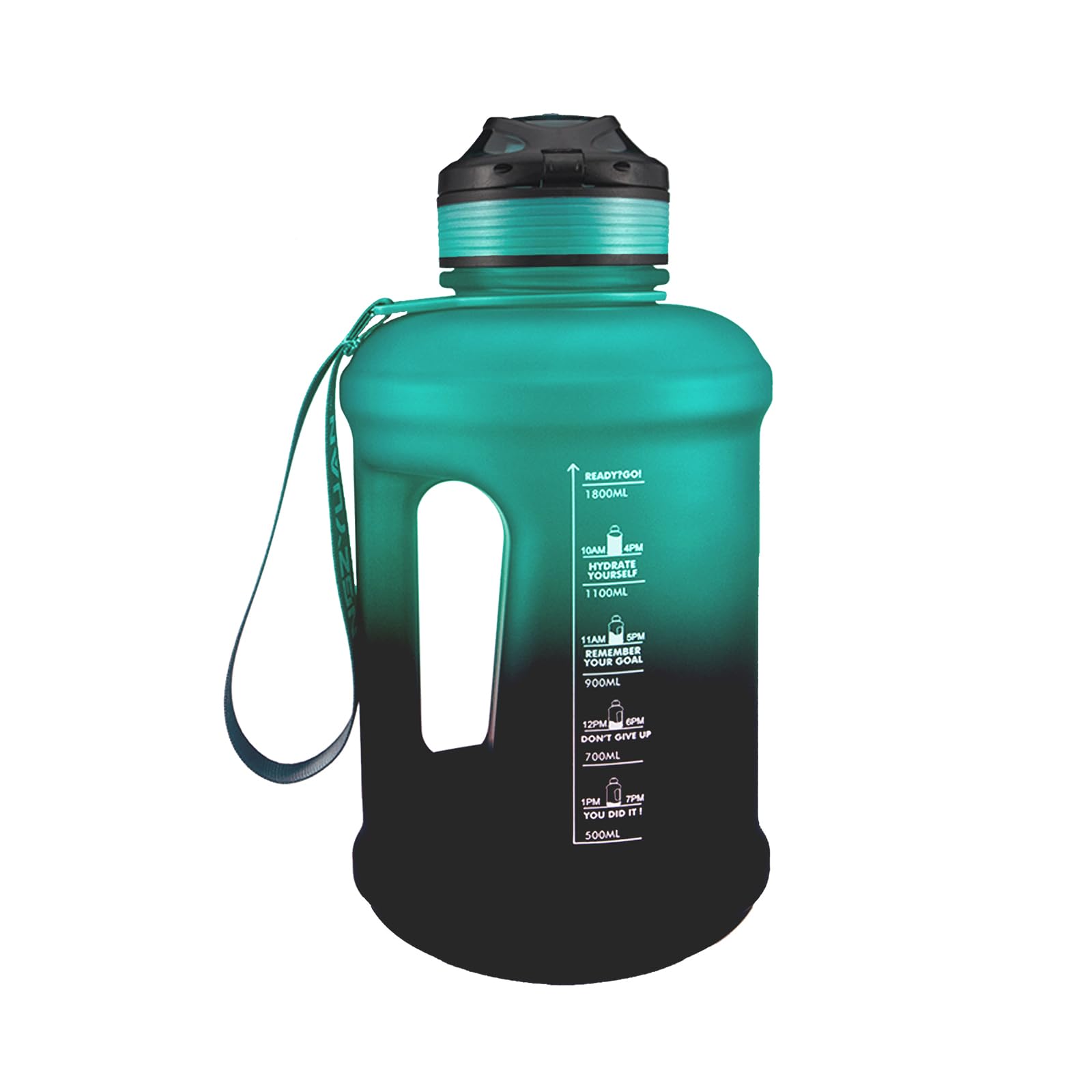 POPOACTI Sports Water Bottle, 63 Oz/1800mL, Leak Proof BPA Free Travel Outdoor For Men Women (Gradient_Cyan)