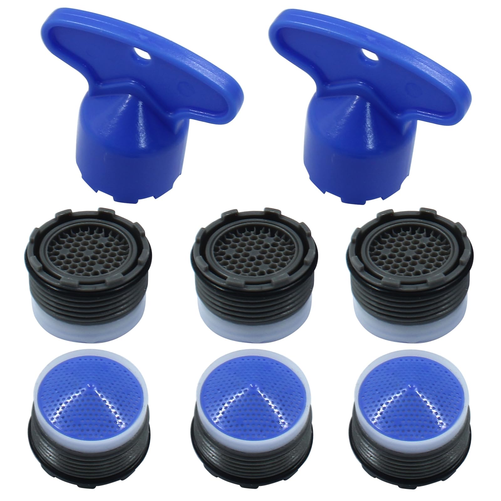Moicstiy Faucet Aerator M18.5, 6 Pcs with 2 Wrenches, ABS Plastic, Polished Finish