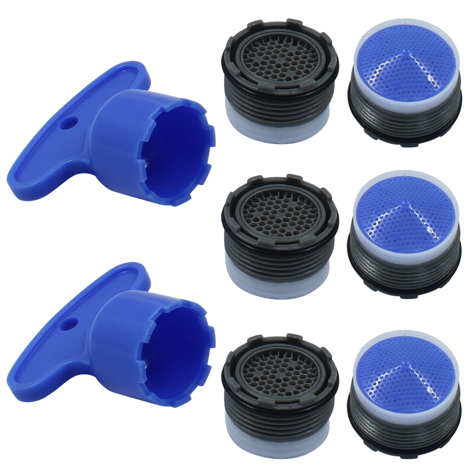 Moicstiy Faucet Aerator M18.5, 6 Pcs with 2 Wrenches, ABS Plastic, Polished Finish
