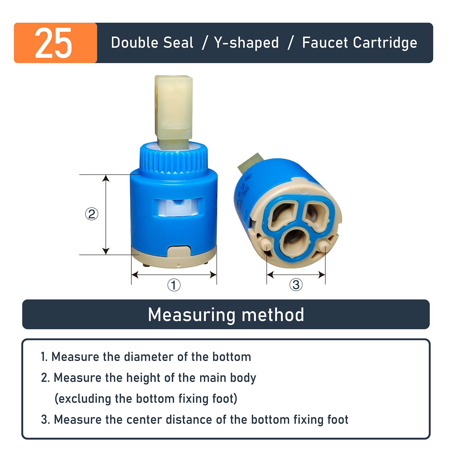 25mm ceramic faucet cartridge, Aimcertrigde 25mm Faucet Cartridge Ceramic Disc Cartridge Replacement for Single Handle Kitchen Basin and Shower Faucets
