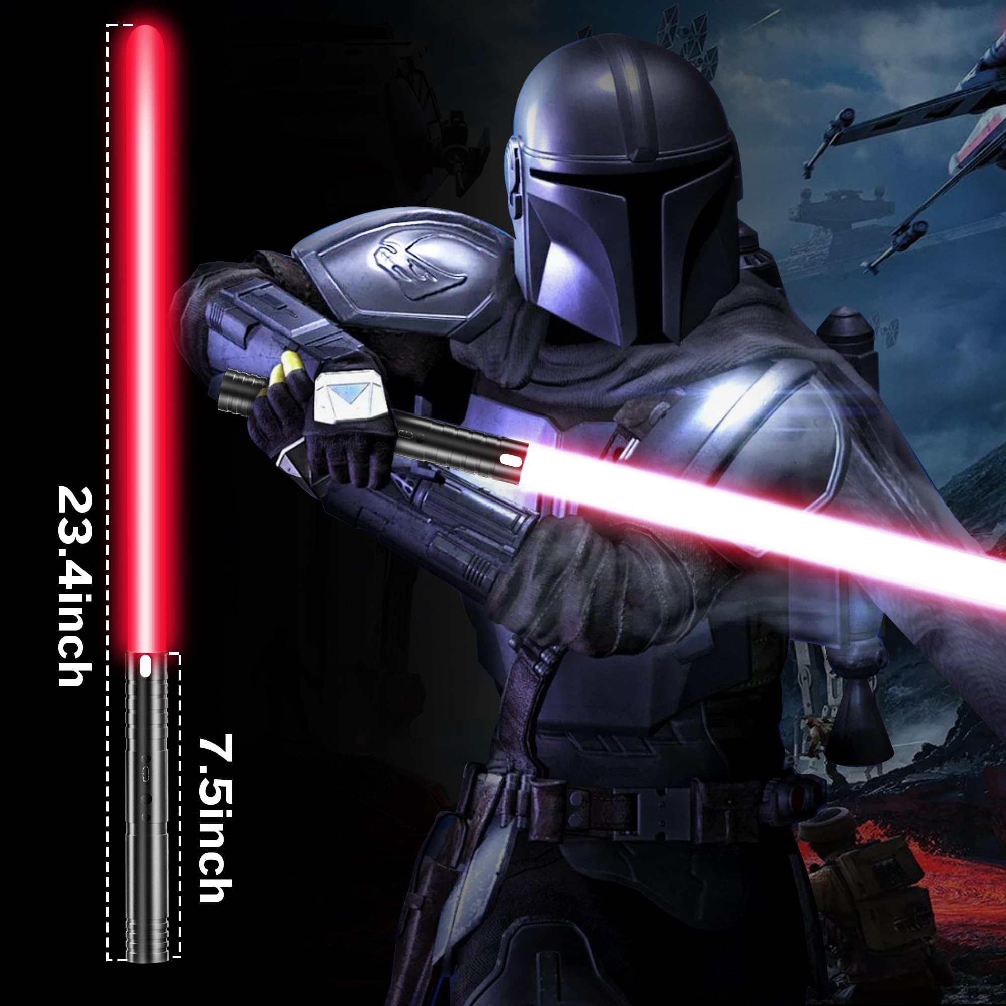 Lightsaber, Lightsabers with FX Sound Motion Sensitive, RGB 15 Colors Light Sabers with on-off Control, Real Dueling Light Saber Sword Toy for Kids, Halloween Xmas Gift, Galaxy War Party, Cosplay, 1PC