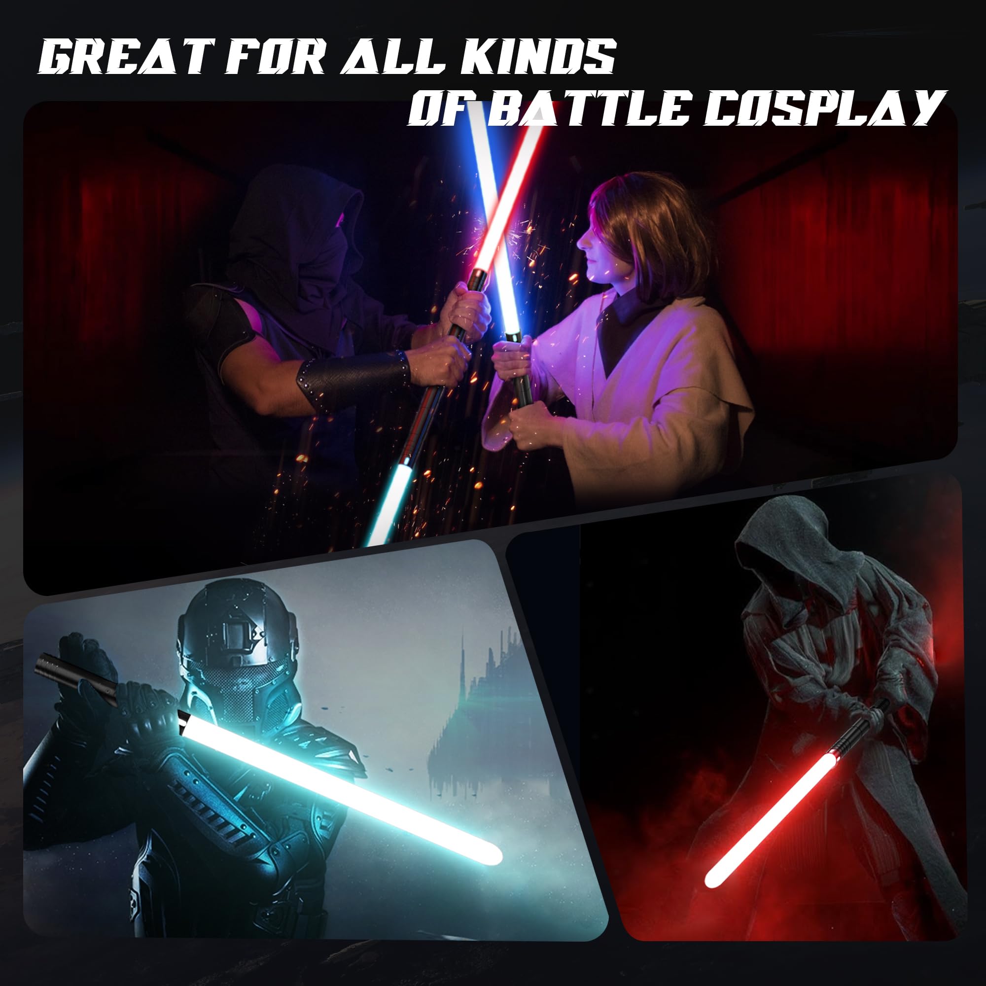 Lightsaber, Lightsabers with FX Sound Motion Sensitive, RGB 15 Colors Light Sabers with on-off Control, Real Dueling Light Saber Sword Toy for Kids, Halloween Xmas Gift, Galaxy War Party, Cosplay, 1PC