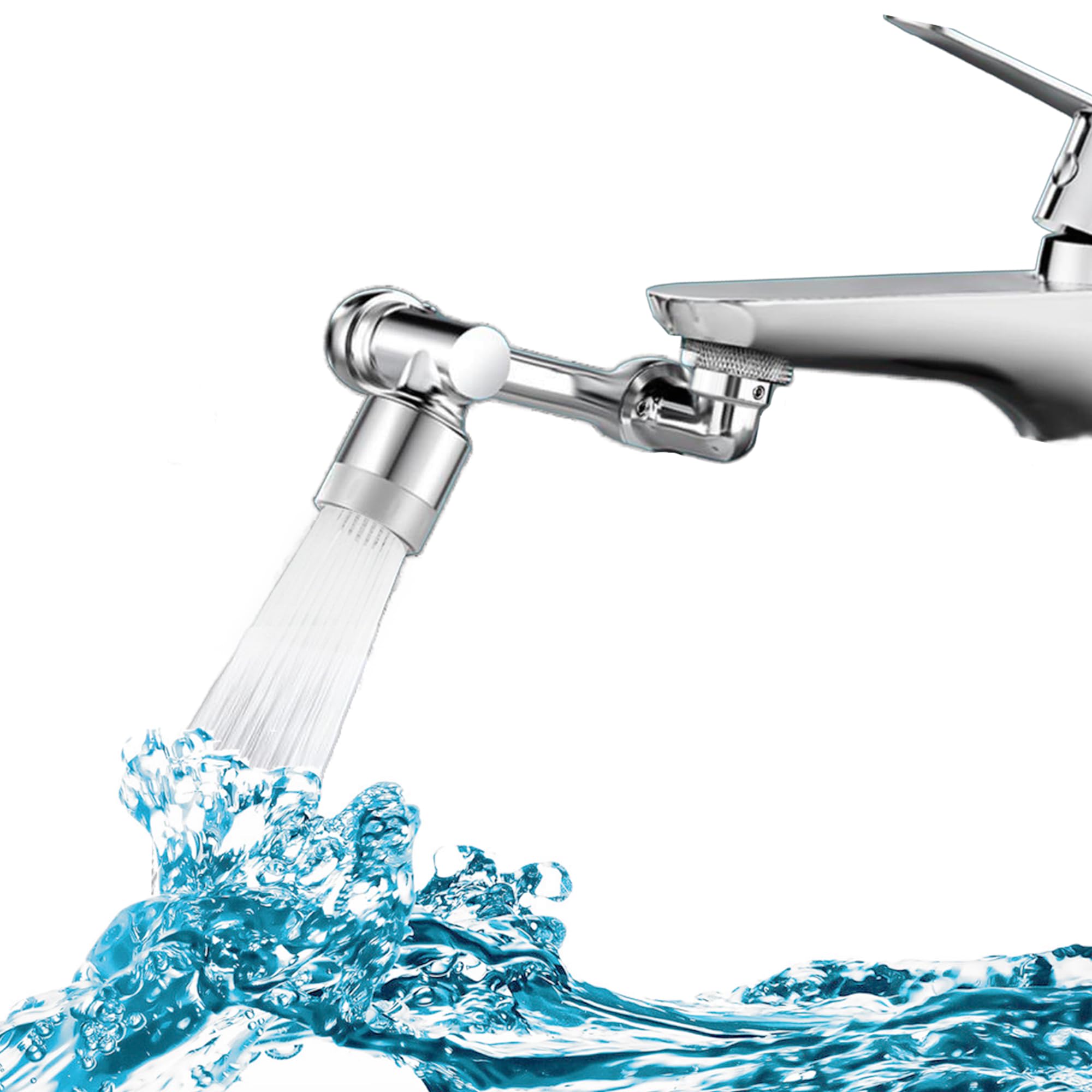 HYERIS 1080° Swivel Faucet Aerator,Twist and Swivel Kitchen Bathroom Sink Aerator,Universal Robotic Arm,Pressurized Water Saving Faucet Aerator & Diverter Valve,Two Water Outlet Modes Nozzle.