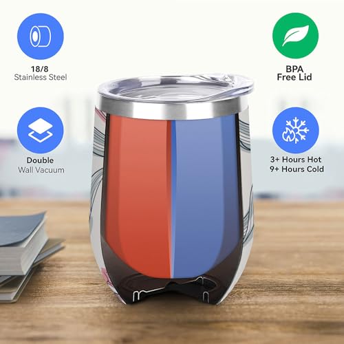 silichee 12 Oz Stainless Steel Stanley Cup with Lid Background Tulips Insulated Tumblers Vacuum Coffee Mugs for Hot and Cold Drinks,Coffee,Wine