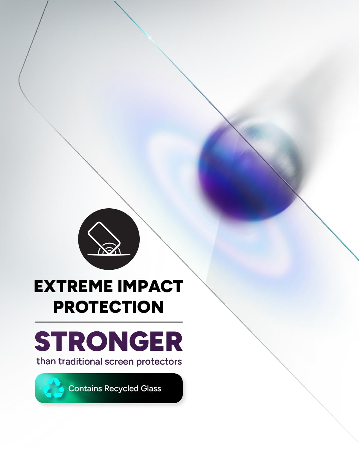 ZAGG Glass+ Screen Protector for iPhone 16 Pro β 3X Stronger Tempered Glass with Reinforced Edges, Scratch & Smudge Resistant, InvisibleShield, Easy Installation
