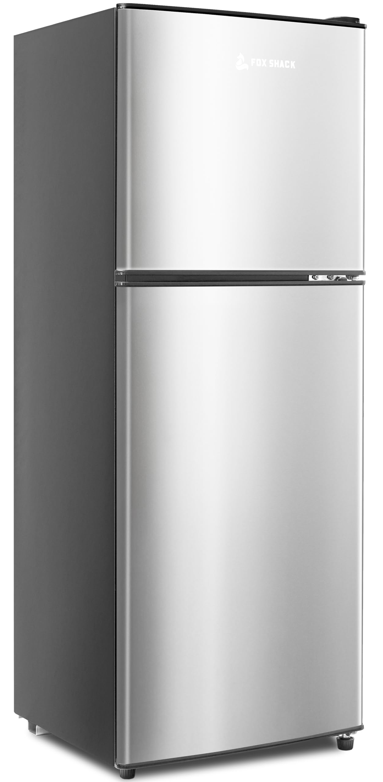 Fox Shack 5 Cu Ft Fridge, Refrigerator with Freezer, 2 Doors Apartment Size Fridge, Energy-efficient, 5 Settings Temperature Adjustable, for Kitchen, Office, Dorm