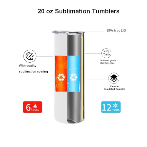 Icesip 25 Pack 20 oz Sublimation Tumblers Blanks, Bulk 20oz Tumbler Blank for Sublimation Cups with Lids and Pads, Stainless Steel Double Wall Insulated Straight Mugs with Box