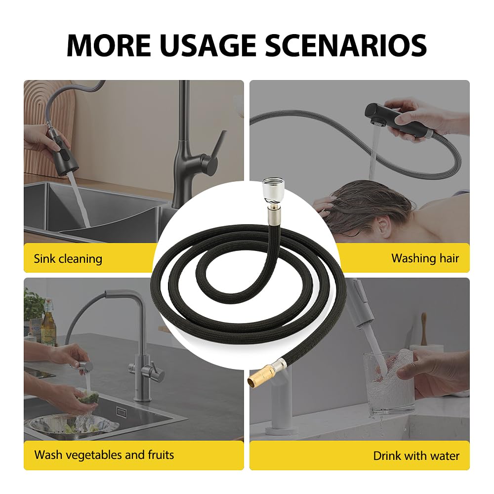Pull Down Hose Replacement Faucet Parts Compatible with Kohler K-1219935-BC/K-1304674-BC/K-1219935 Hose Kit Pull-down Kitchen Faucet, 67in (K-1219935-bc)