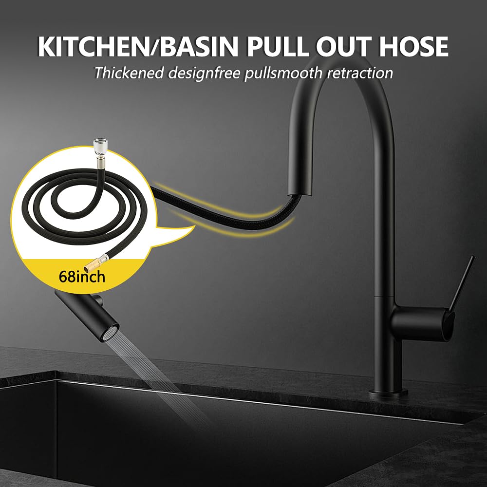 Pull Down Hose Replacement Faucet Parts Compatible with Kohler K-1219935-BC/K-1304674-BC/K-1219935 Hose Kit Pull-down Kitchen Faucet, 67in (K-1219935-bc)