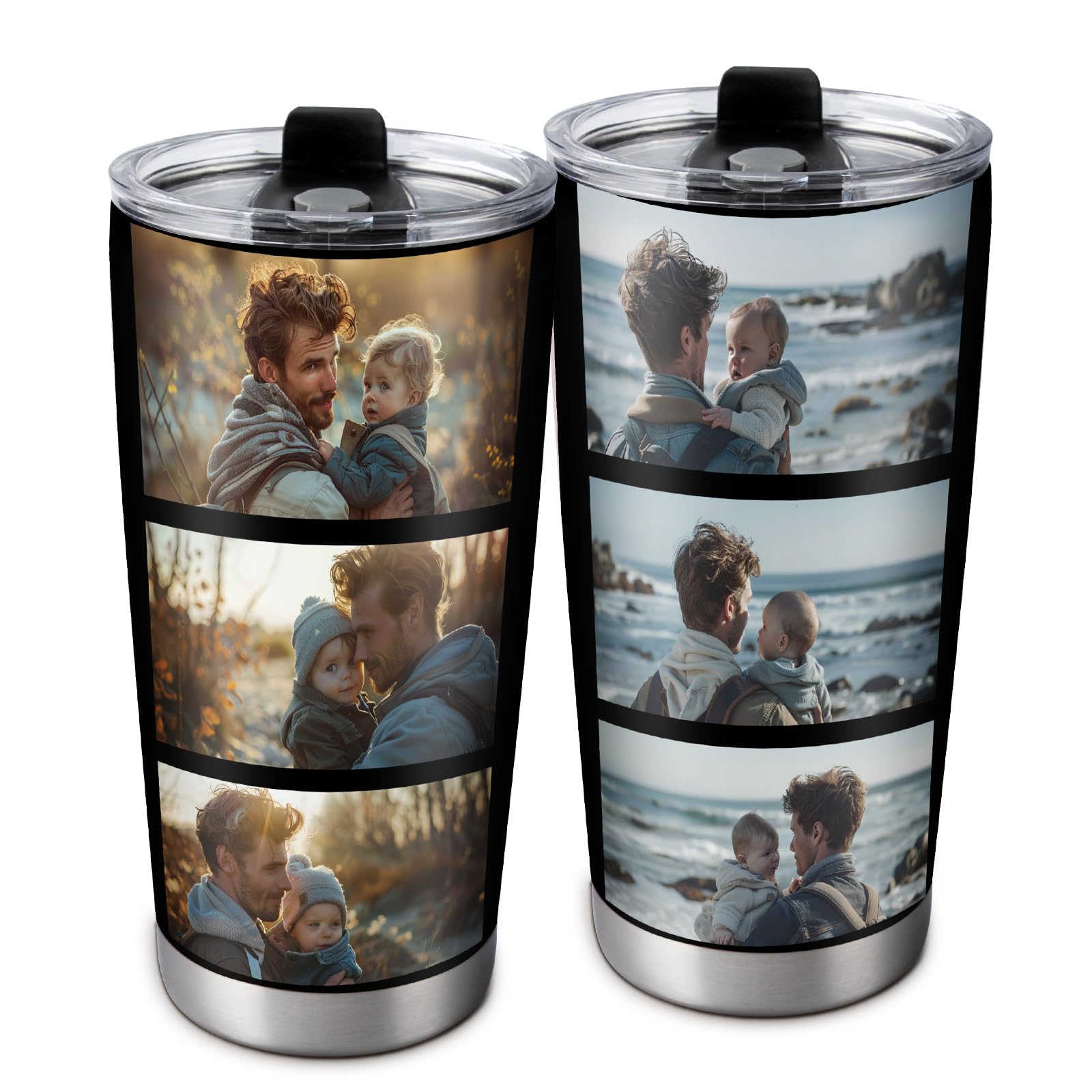 KrazeKK Personalized Travel Tumbler for Dad Gifts, Custom 20oz Insulated Stainless Steel Travel Tumbler with Lids, Father Coffee Mugs, Customized Gift for Men, Dad,Father, Husband (Dad 5)