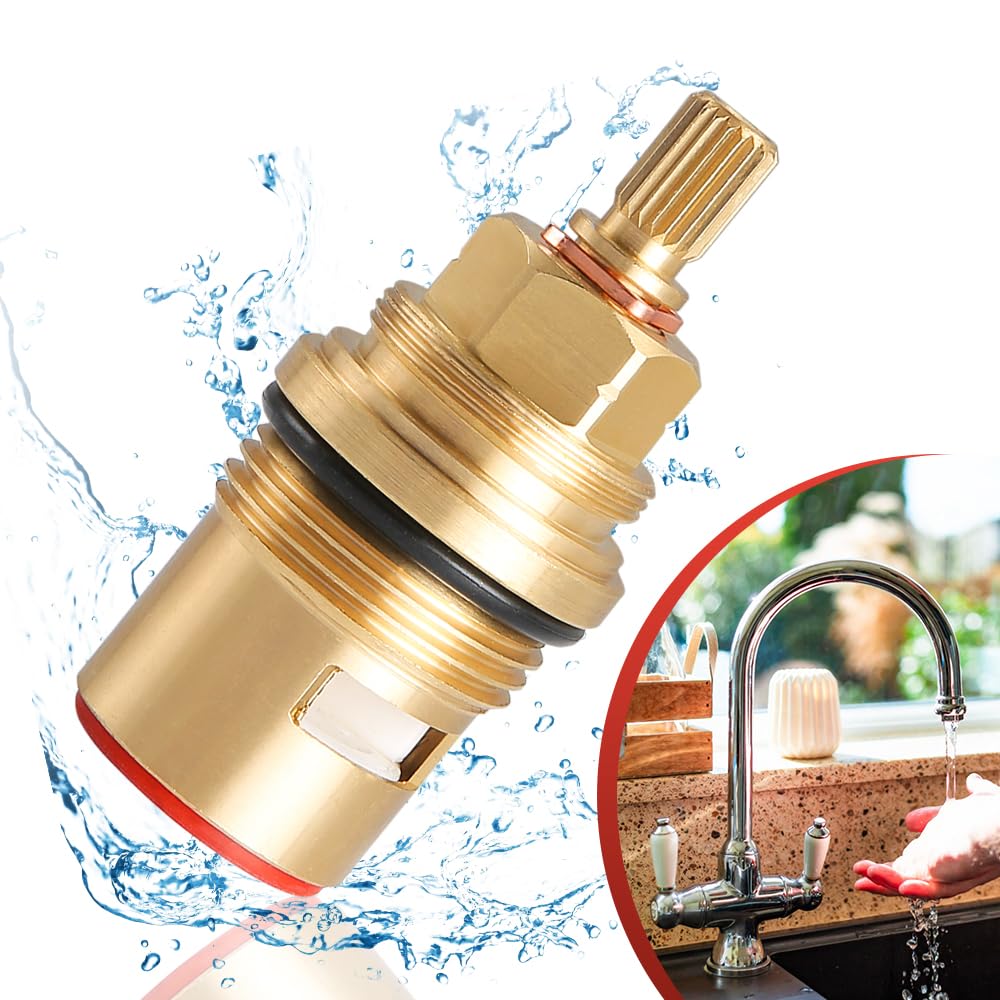 Replacement Ceramic Cartridge Fit for Grohe 45888000, Bathroom Sink Faucet Cartridge Replacement Parts 3/4-Inch Use for Wall Mount Valves and Roman Tubs (45888000 Hot)
