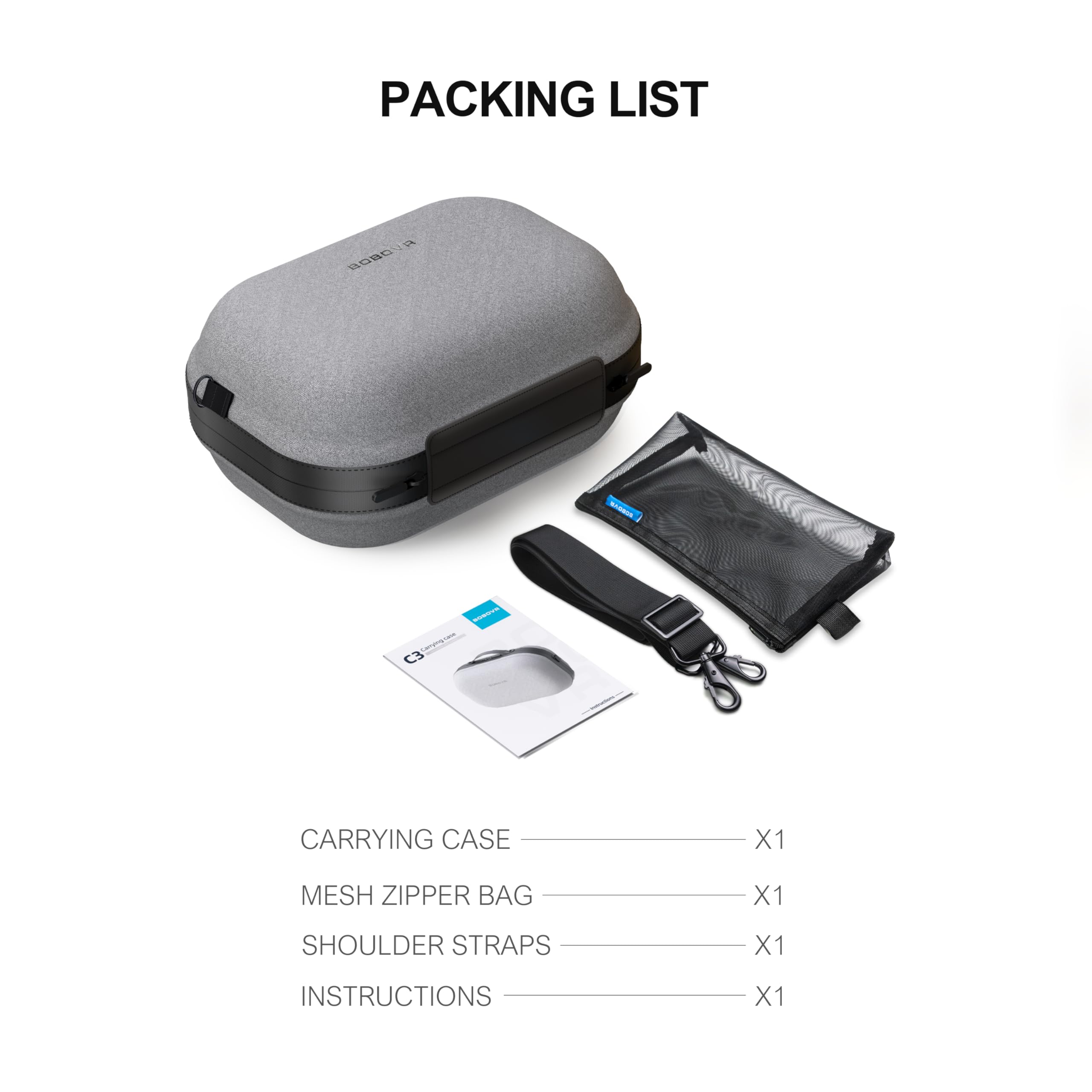 BOBOVR C3 Carrying Case,Three Versatile Modes, Desktop Stand for Tidy Workspace, Compatible with Quest 3/3S