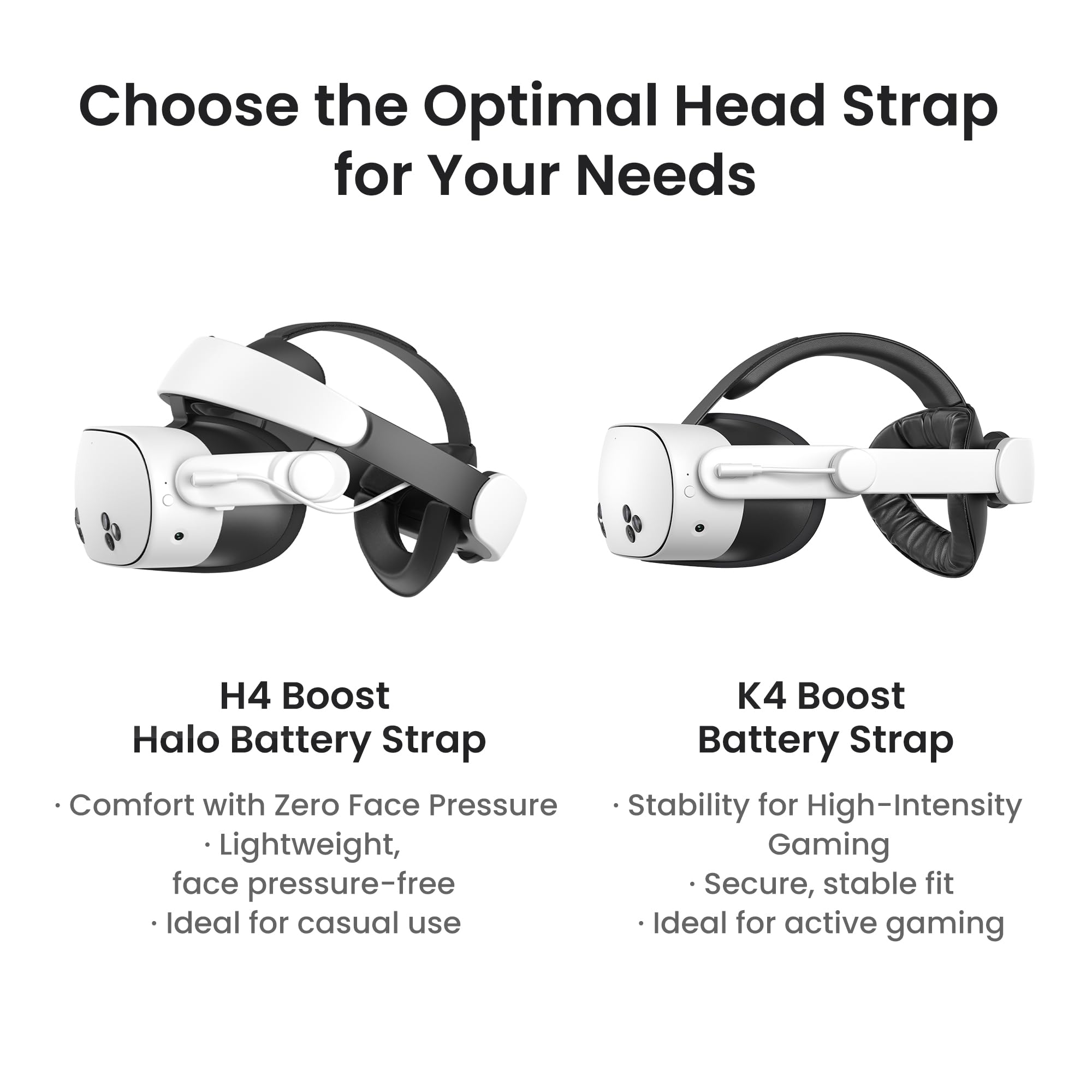 KIWI design K4 Boost Comfort Battery Head Strap Accessories for Meta/Oculus Quest 3/3S, Dual Charge the VR Headset and Battery Strap in 2.5h