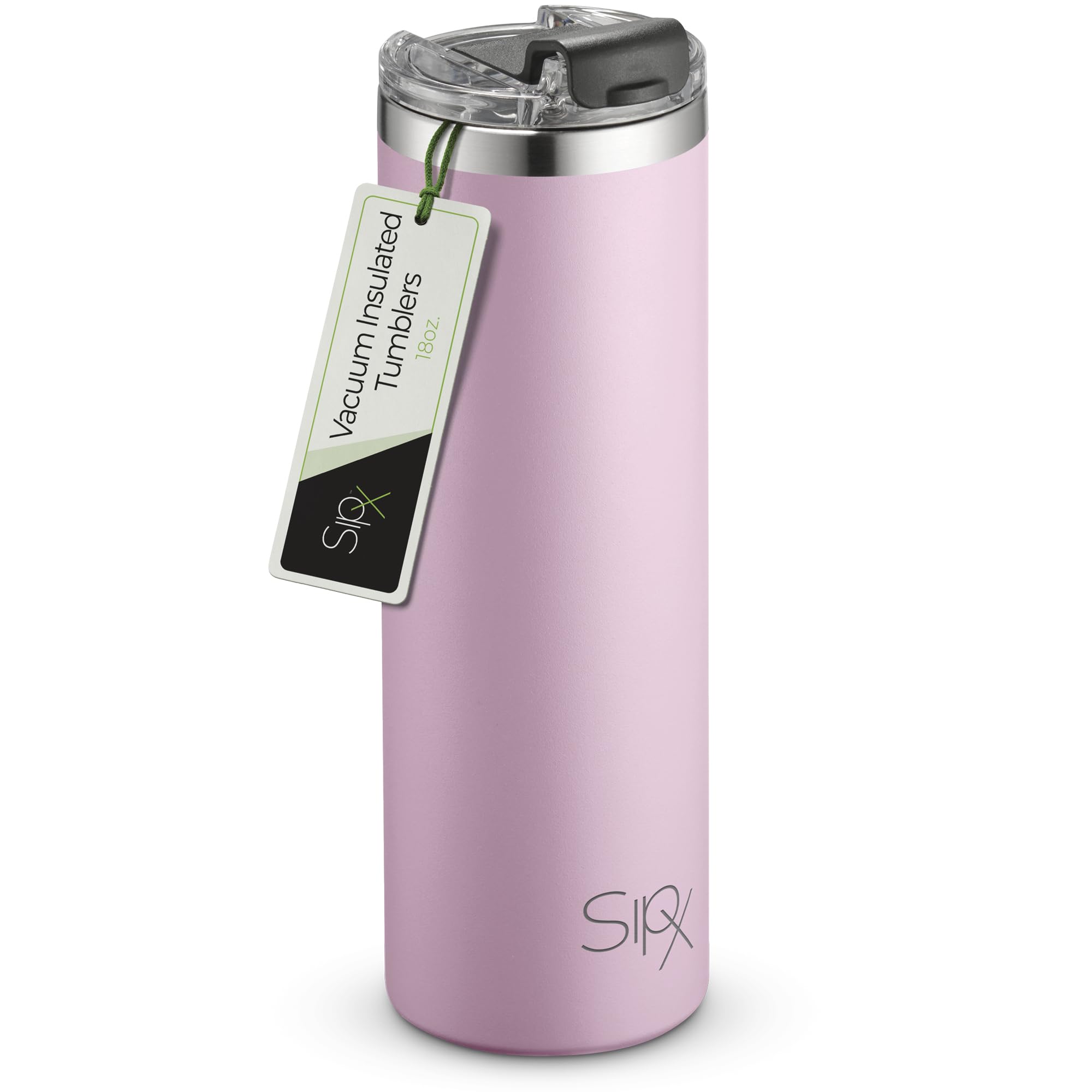 SIPX™ Triple-Insulated Tumblers - 18 Oz. Slim Modern Tumbler With Lid, insulated Cup Keeps Hot For 12 Hours, Stainless Steel Tumbler Made Of Sustainable Material, Coffee Travel Mug (Pink)