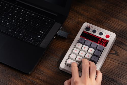 8BitDo Retro 18 Mechanical Numpad, Supports Calculator Mode, Bluetooth/2.4G/Wired Numpad for Windows and Android - N Edition