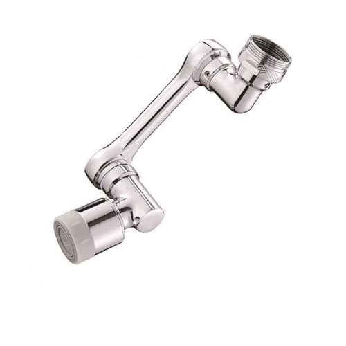 mofgkuz 1080° Swivel Faucet-Extender Sink, Splash Faucet Sprayer Aerator, Wash Hand/Hair/Face, Bathroom & Kitchen Sink with 2 Water Outlet Modes,Silver,1Pcs