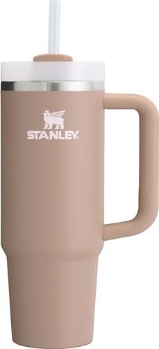 Stanley Quencher H2.0 Tumbler with Handle and Straw 30 oz | Flowstate 3-Position Lid | Cup Holder Compatible for Travel | Insulated Stainless Steel Cup | BPA-Free | Almond Rose
