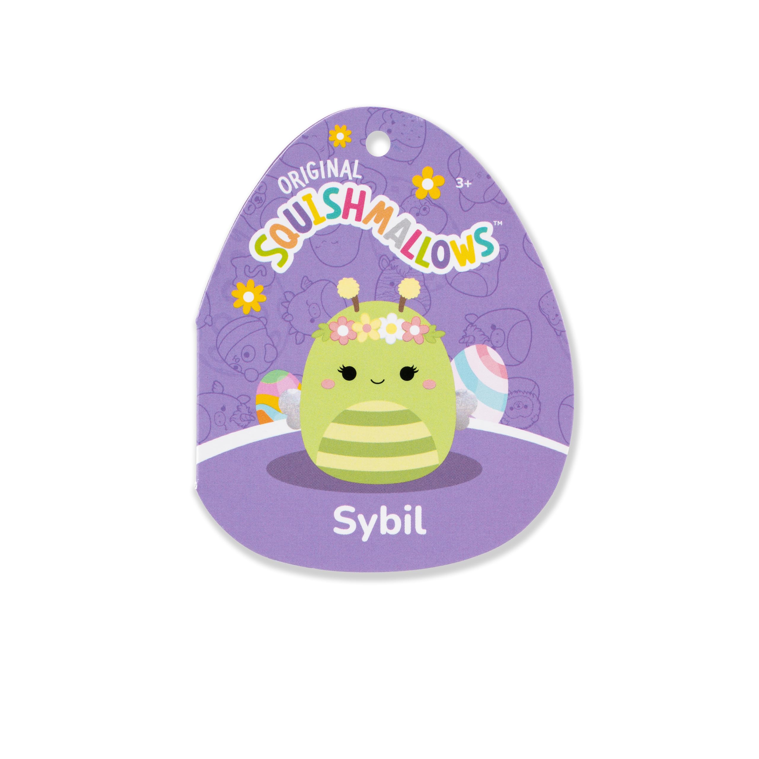 Squishmallows Original 14in Sybil The Green Bee with Flower Crown – Official Jazwares Easter Plush (Large)