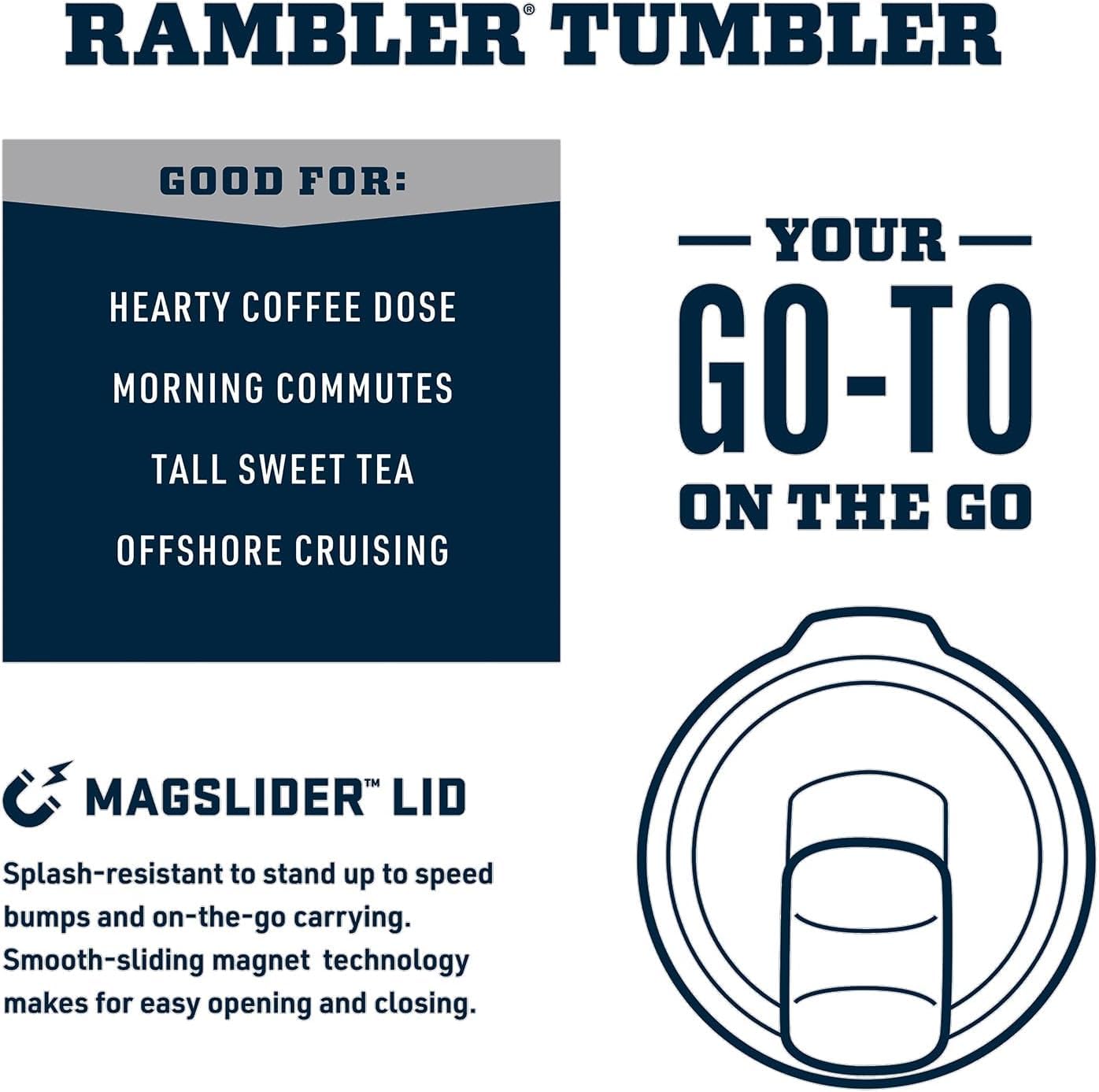 YETI Rambler, Stainless Steel Vacuum Insulated Tumbler with Magslider Lid, Rescue Red, 30oz (887ml)