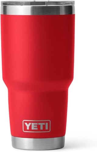 YETI Rambler, Stainless Steel Vacuum Insulated Tumbler with Magslider Lid, Rescue Red, 30oz (887ml)