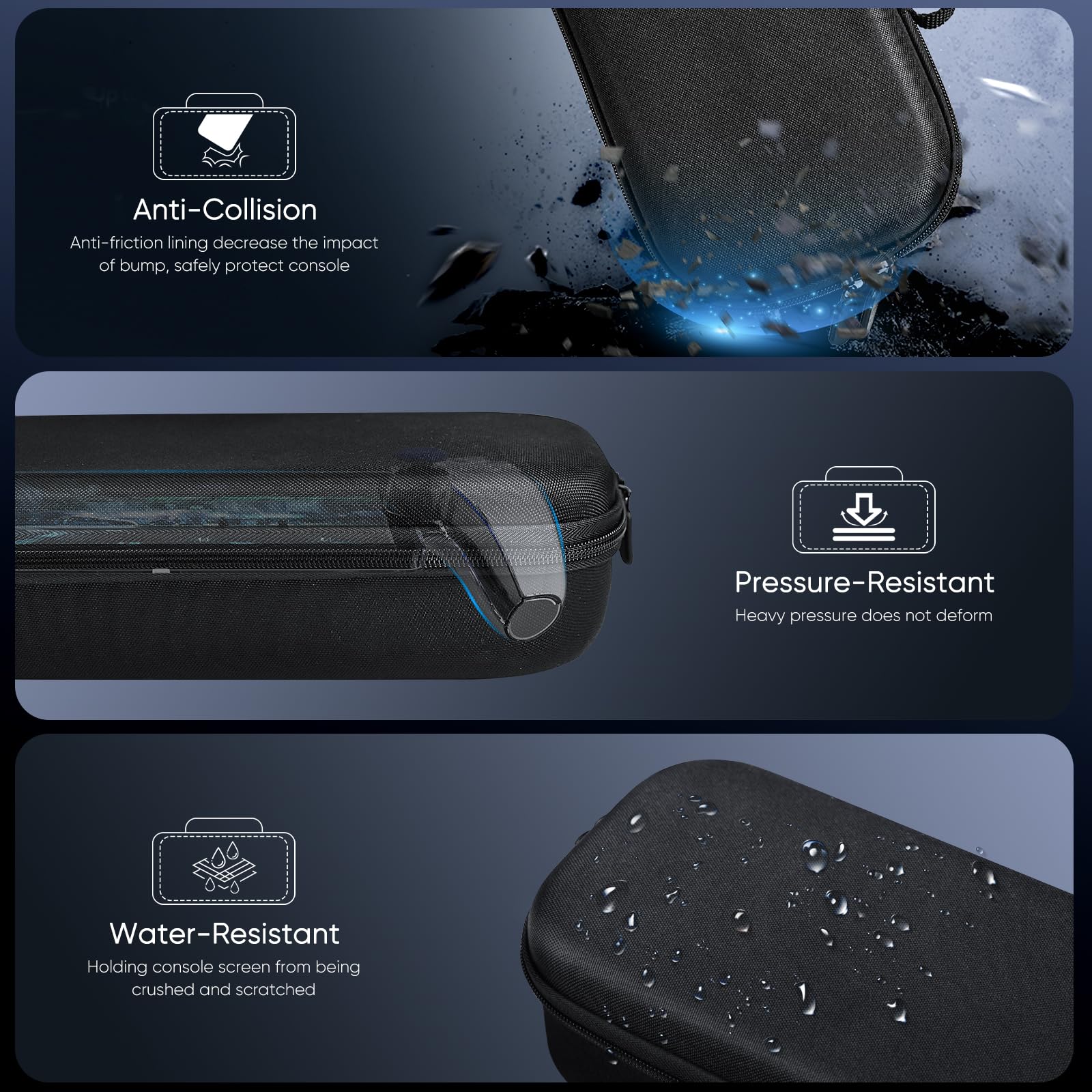 10 in 1 Accessories Kit for Playstation Portal, KOVA Carrying Case & TPU Skin Cover with Kickstand for PS5 Portal Console, Travel Shell with 2* Screen Protector & 4* Thumb Grip for PS Portal Handheld, Black
