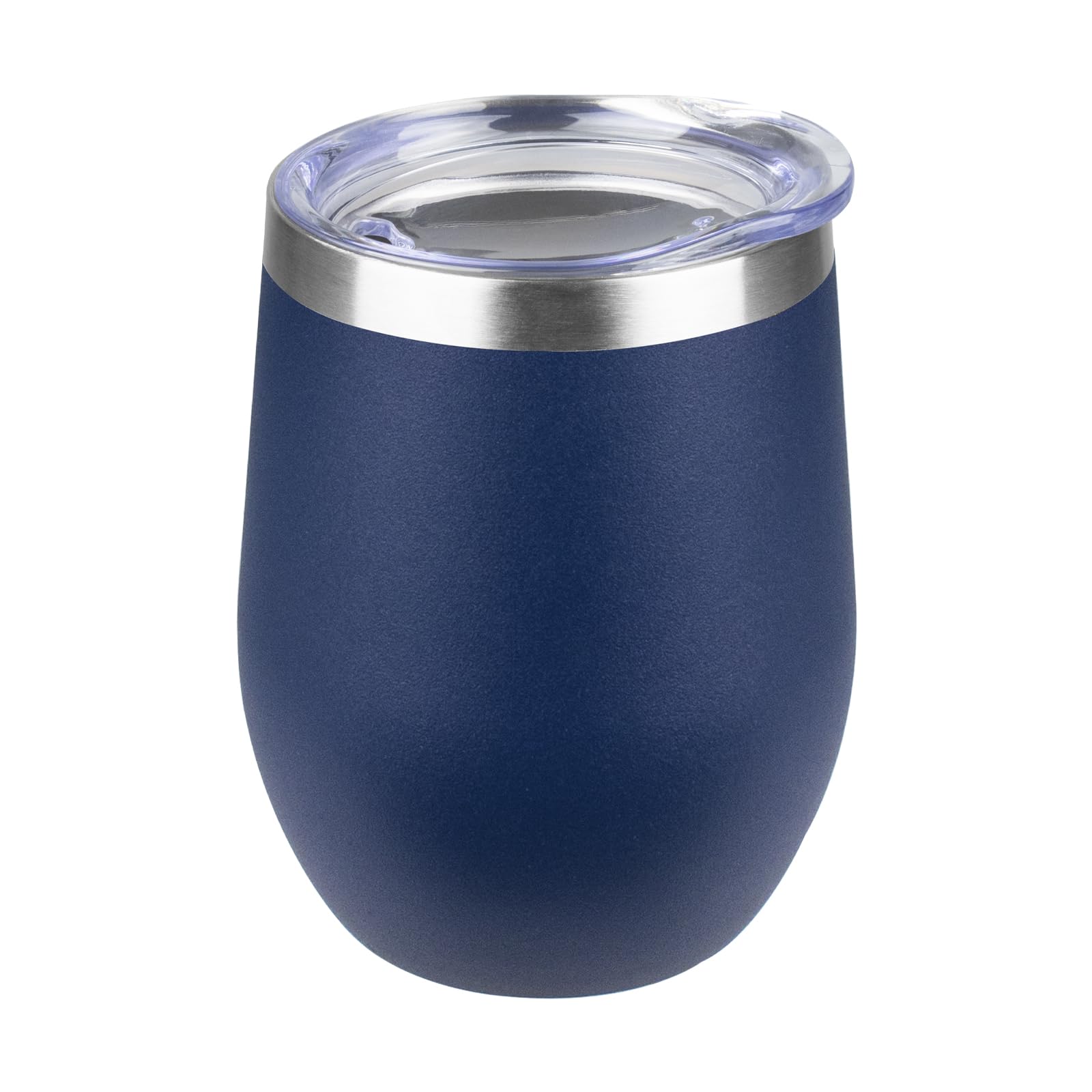 StarSpeed 12oz Wine Tumbler with lid, Stainless Steel Travel Mugs Stemless Double Wall Insulated Coffee Cup, Insulated Wine Glasses Travel Tumbler for Cold & Hot Drinks(Navy Blue, 1)