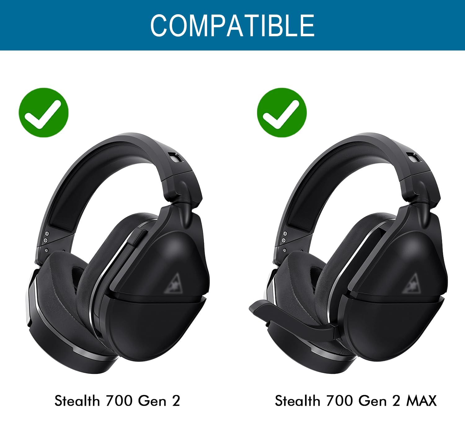 Cooling Gel Ear Pads for Turtle Beach Stealth 700 Gen 2 / Stealth 700 Gen 2 MAX Wireless Gaming Headset, GVOEARS Replacement Cushions with Ice Silk Fabric, Thickness & Sound Isolation - Black