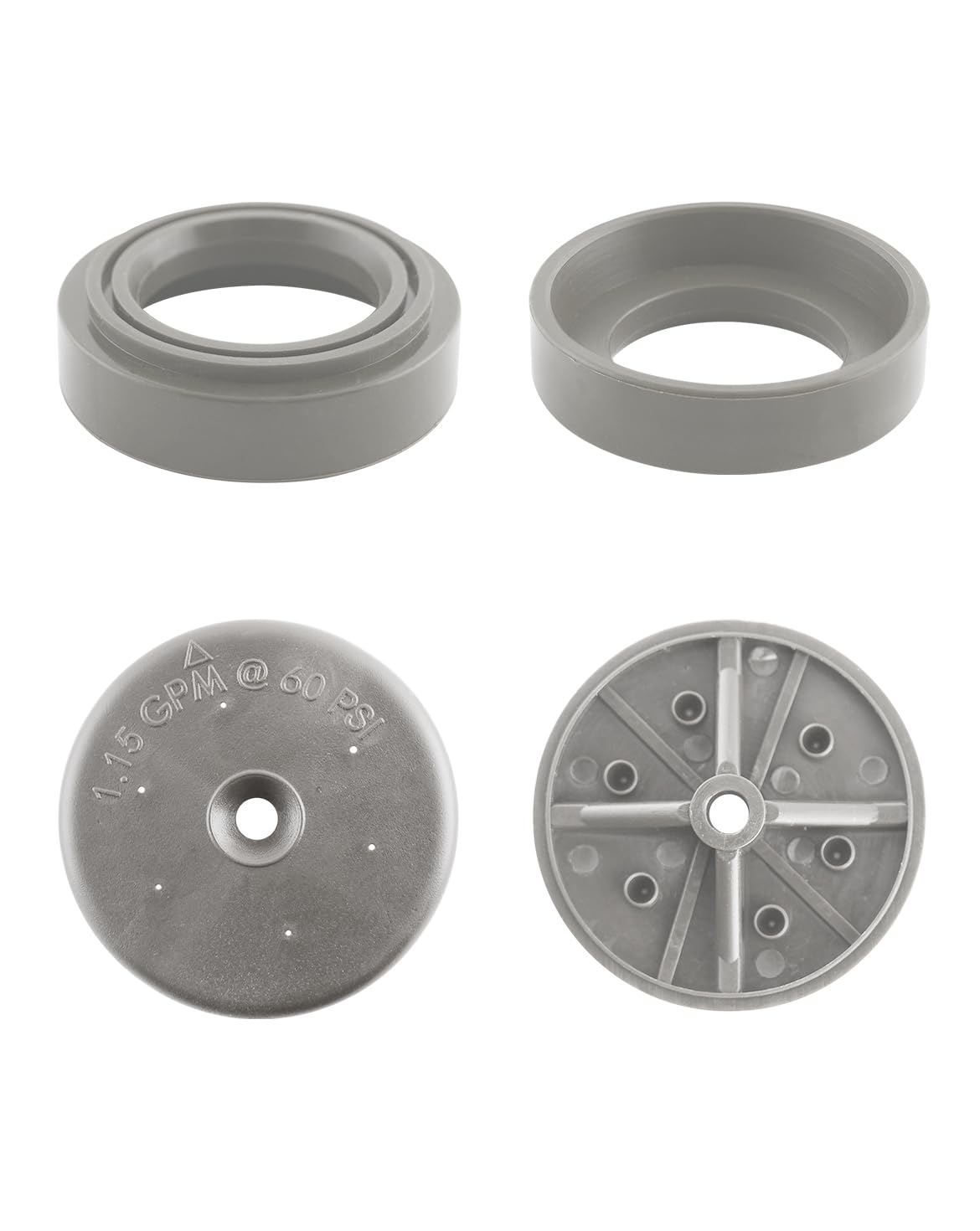 Phivan Pre-Rinse Spray Valve Repair Kit 1.15 GPM Spray Face Bumper and Screw Repair Part for All Commercial Sink Kitchen Faucet Dish Sprayer (Gray)