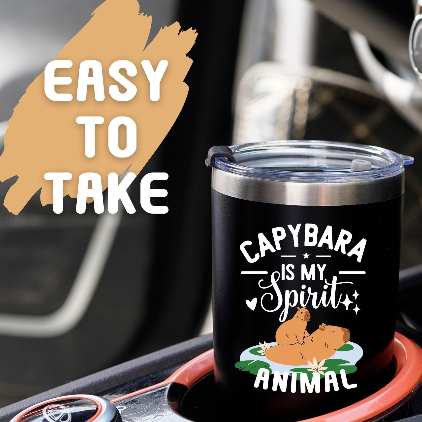 Capybara Is My Spirit Animal - Onebttle Stainless Steel Tumbler 20OZ Black - Gifts for Girls, Women, Capybara Lovers