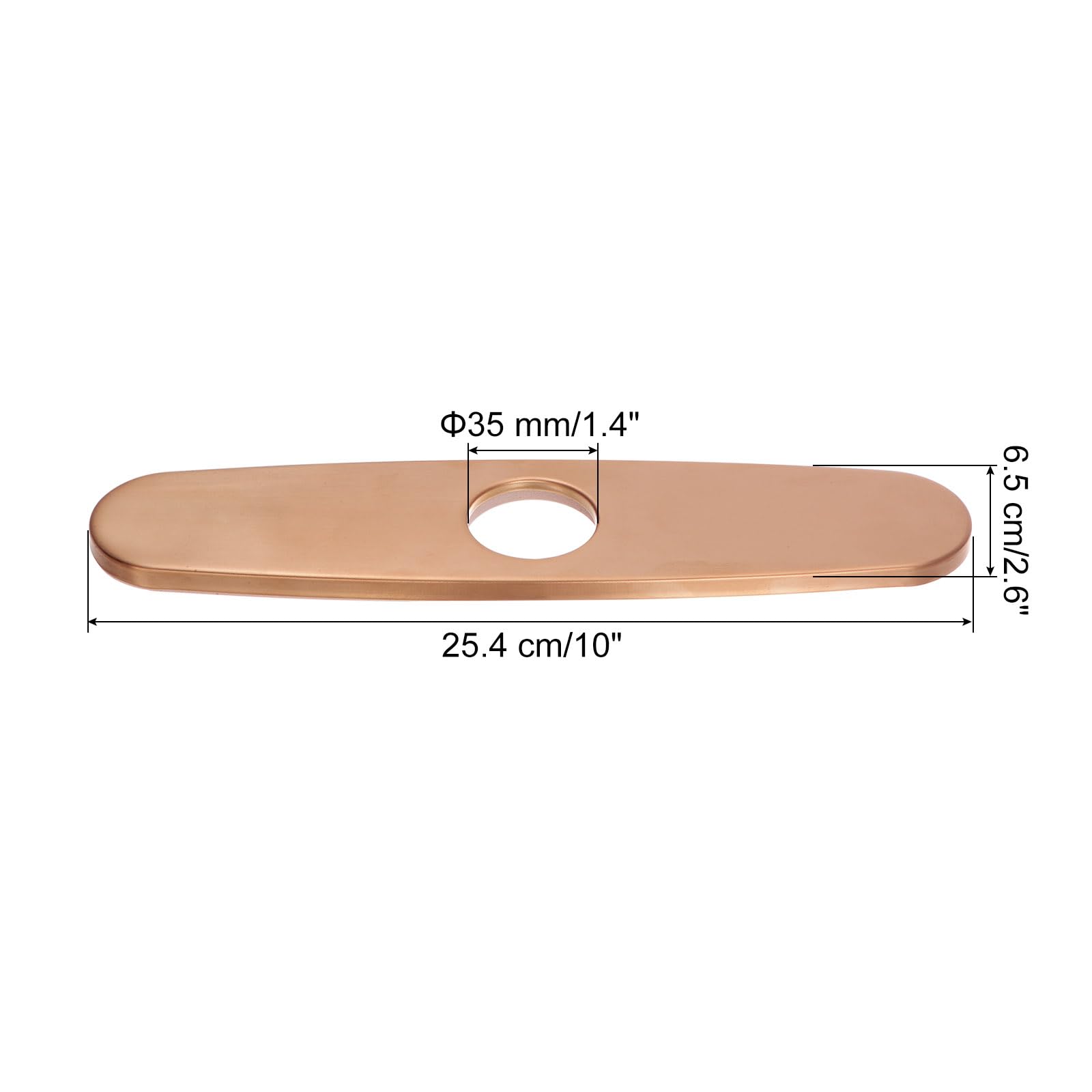uxcell 10 Inch Hole Cover Deck Plate Escutcheon, Stainless Steel Sink Cover Plate for Bathroom or Kitchen Sink Faucet, Oval Rose Gold