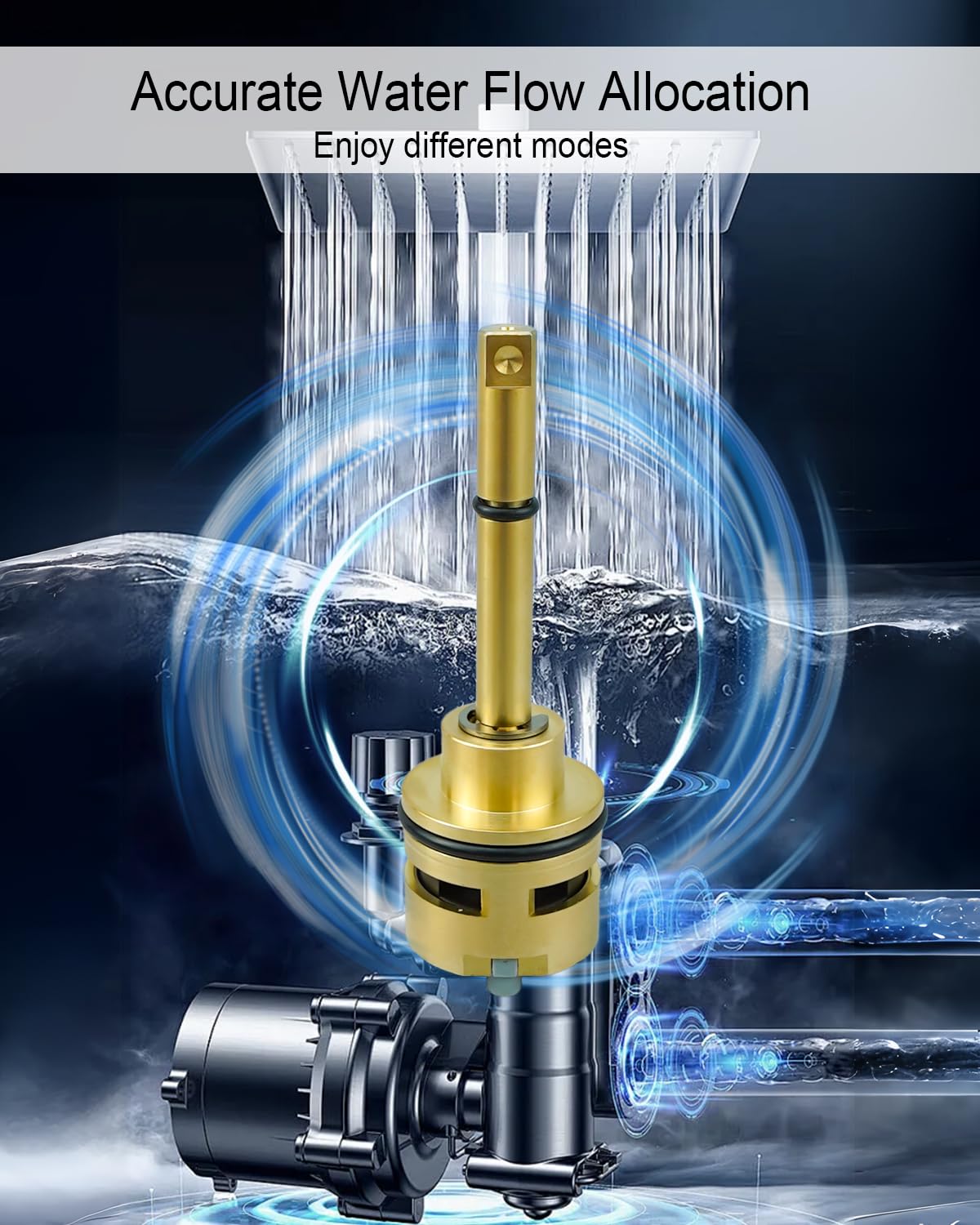 6 Setting Diverter Cartridge Replace RP51919 Fit for R11000 R22000, 6 Way Shower Faucet Valve Brass Faucet Replacement