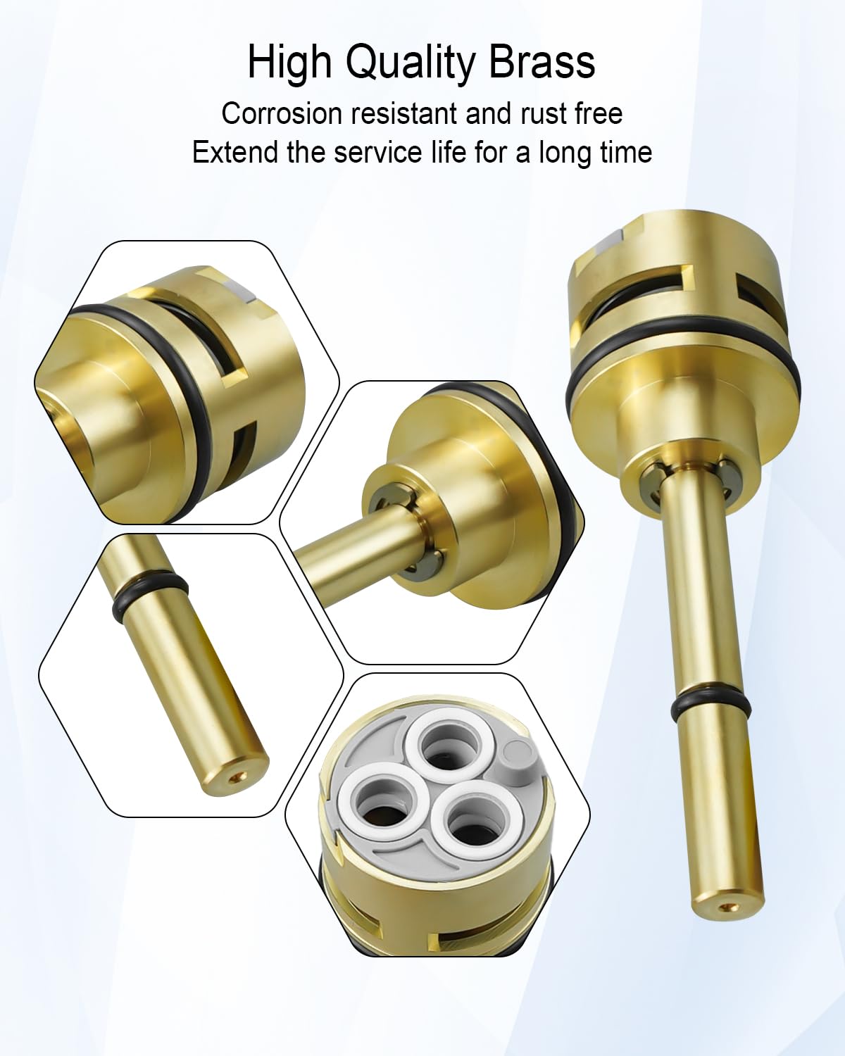 6 Setting Diverter Cartridge Replace RP51919 Fit for R11000 R22000, 6 Way Shower Faucet Valve Brass Faucet Replacement