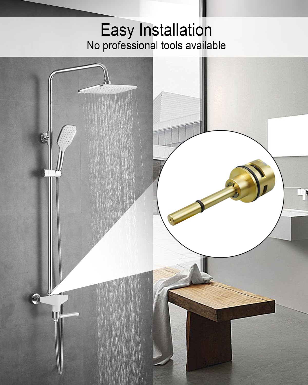 6 Setting Diverter Cartridge Replace RP51919 Fit for R11000 R22000, 6 Way Shower Faucet Valve Brass Faucet Replacement
