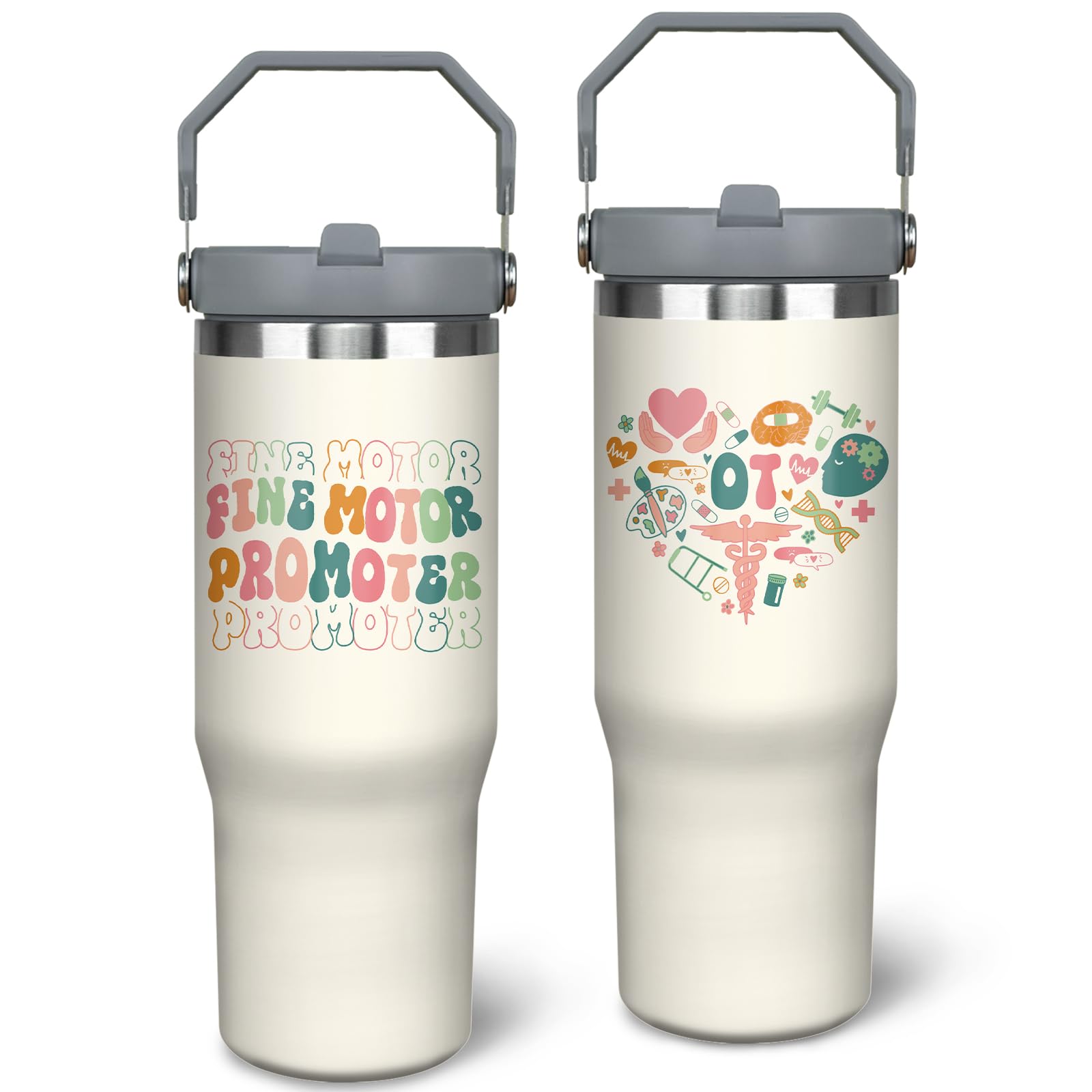 soeufnwhf Occupational Therapy Gifts, Ot Therapist Gifts For Occupational Therapist, 30oz Occupational Therapy Tumbler with Handle Stainless Steel Insulated OT Cups Mugs Water Bottle