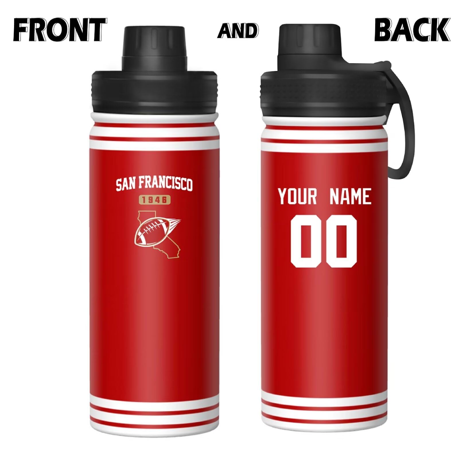 ANTKING San Francisco Tumbler Travel Mug Coffee Cup Custom Name Number Gifts for Men Women Youth