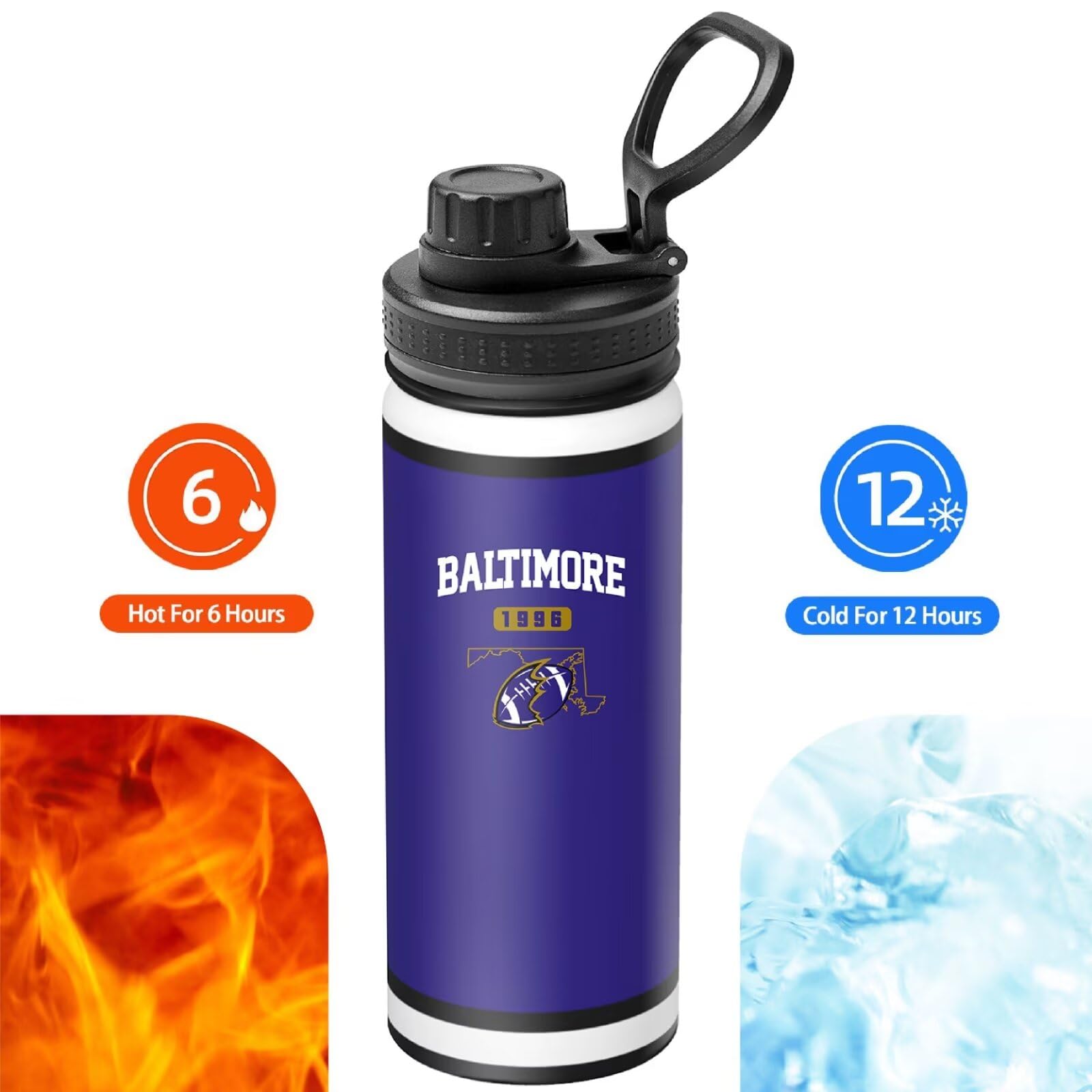 ANTKING Baltimore Tumbler Travel Mug Coffee Cup Custom Name Number Gifts for Men Women Youth