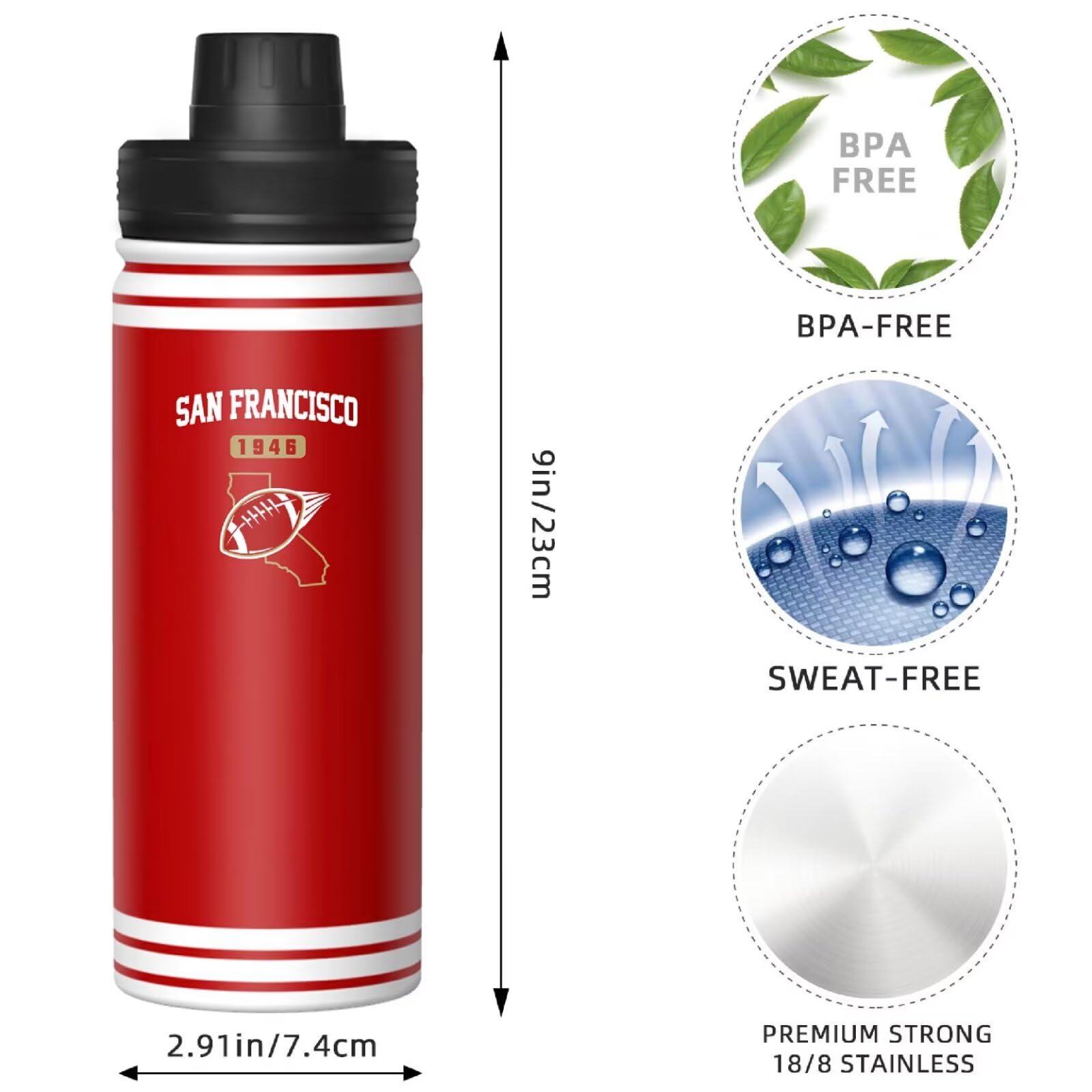 ANTKING San Francisco Tumbler Travel Mug Coffee Cup Custom Name Number Gifts for Men Women Youth