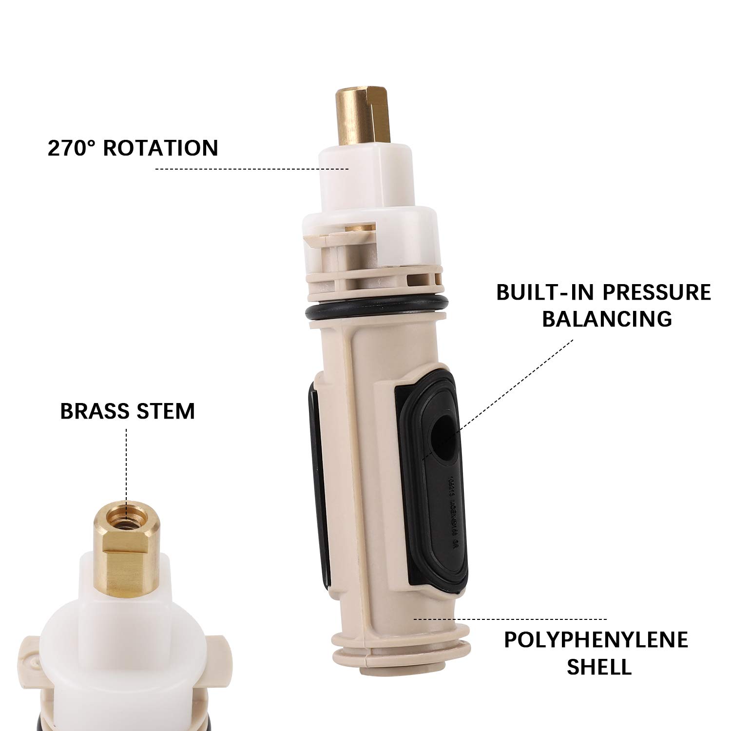 1222 Replacement Cartridge with Puller 104421, Compatible with Moen Tub Shower Single Handle Posi Temp Faucet (with lubricating grease)