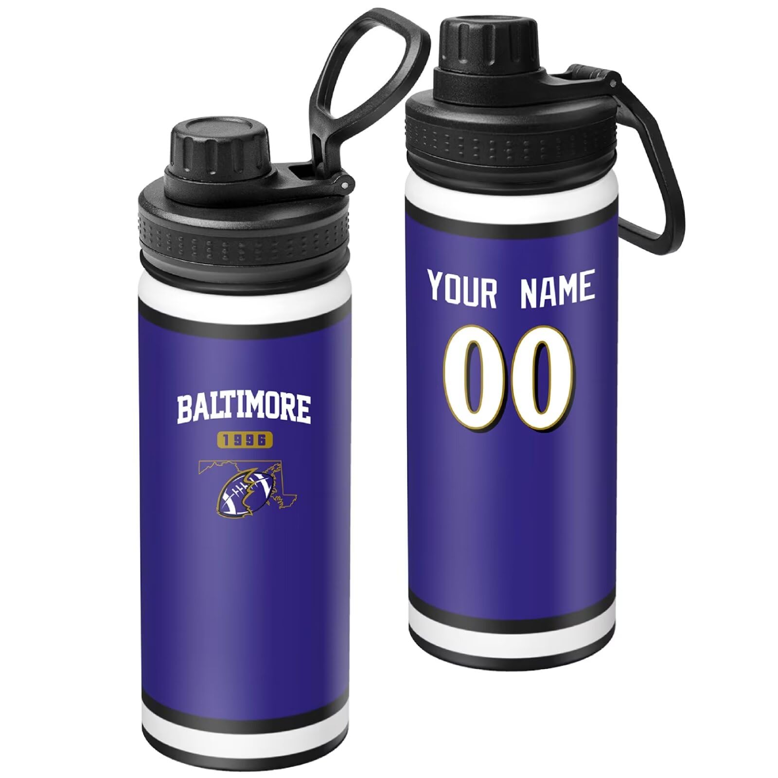 ANTKING Baltimore Tumbler Travel Mug Coffee Cup Custom Name Number Gifts for Men Women Youth