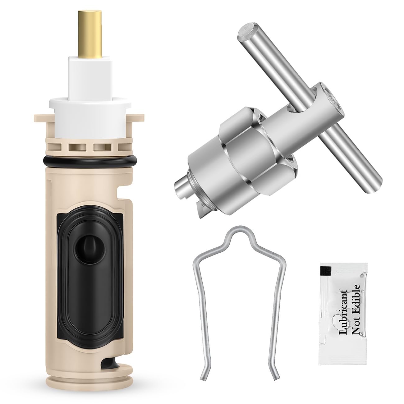 1222 Replacement Cartridge with Puller 104421, Compatible with Moen Tub Shower Single Handle Posi Temp Faucet (with lubricating grease)