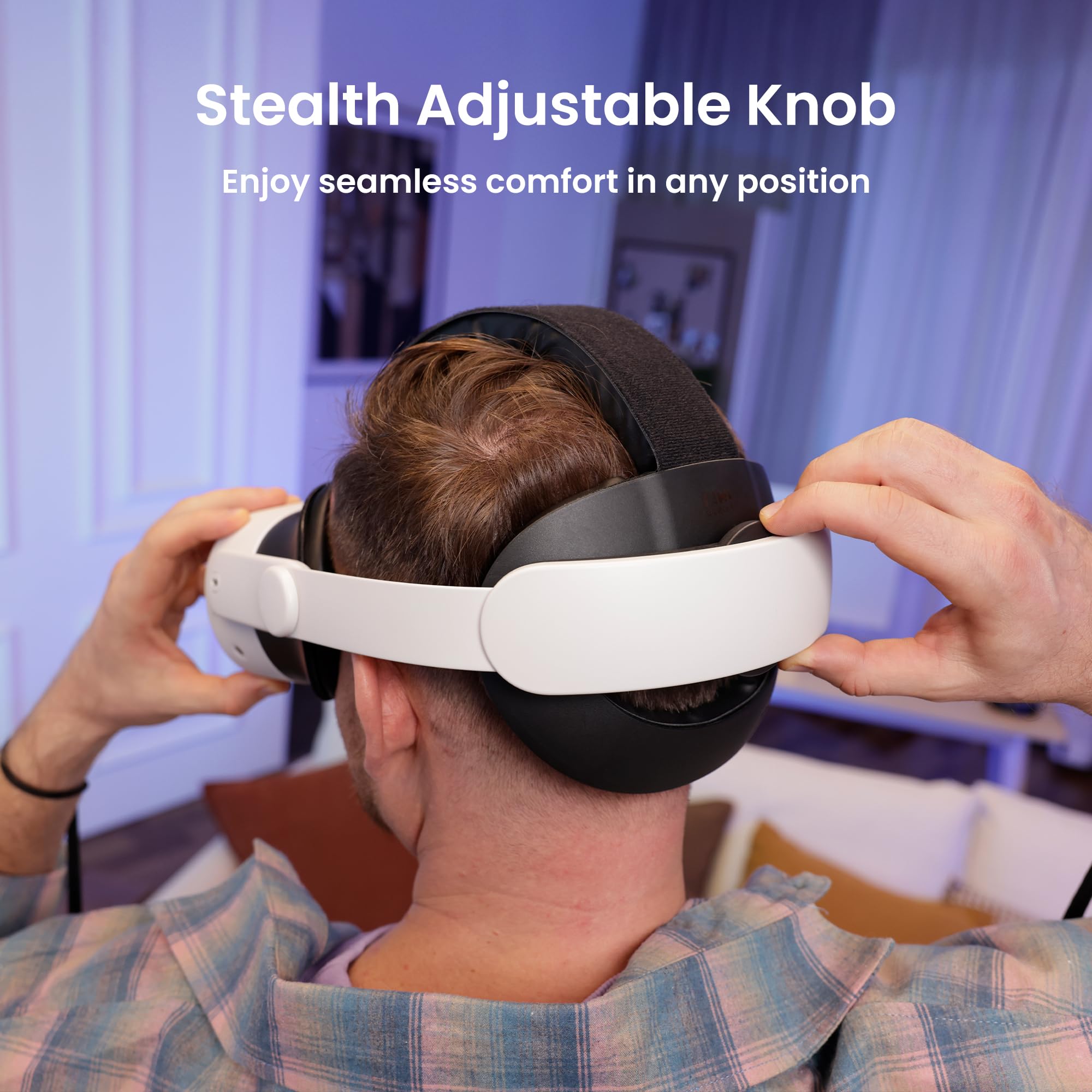 KIWI design K4 Comfort Head Strap Accessories for Meta/Oculus Quest 3/3S, Non-Battery Lightweight Head Strap