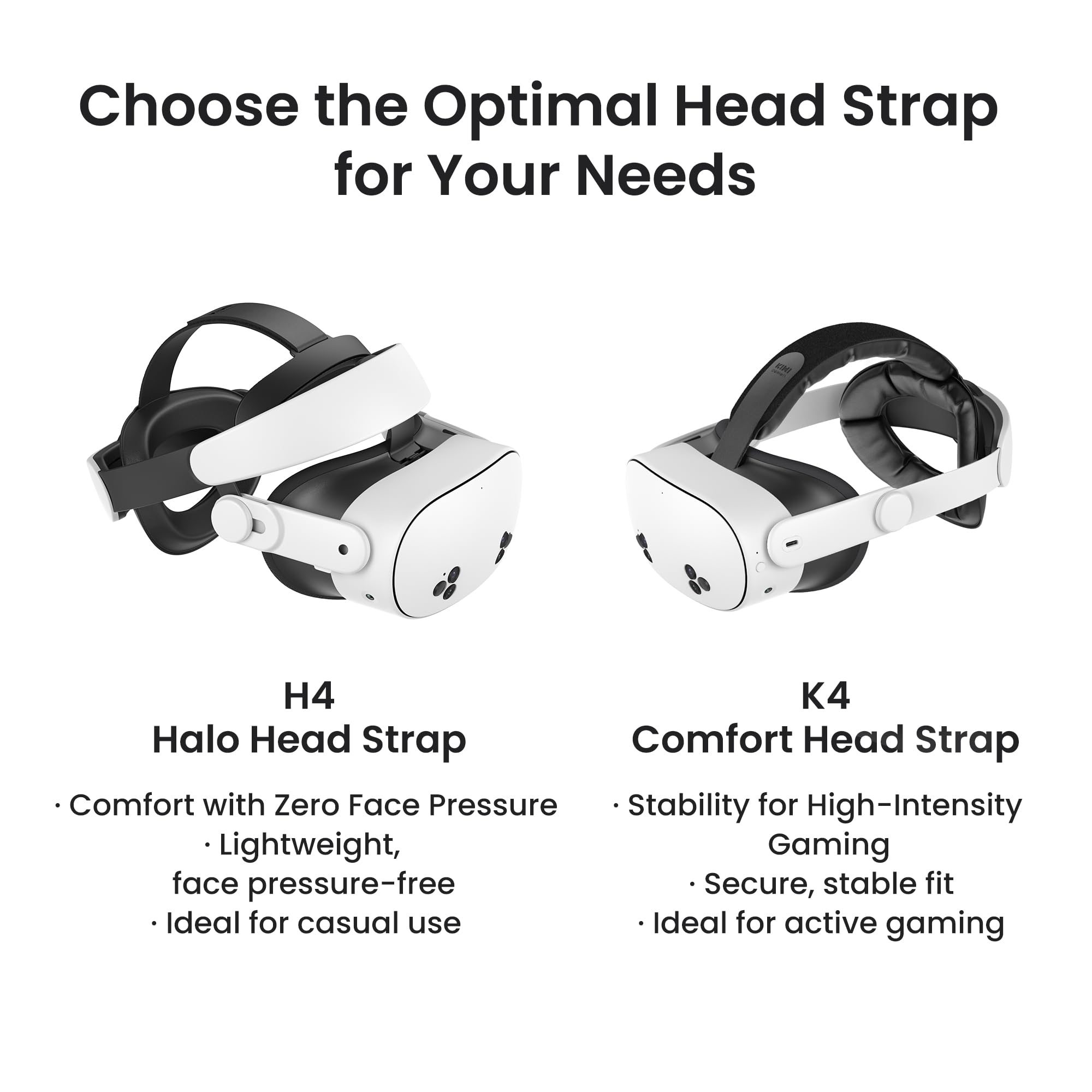 KIWI design K4 Comfort Head Strap Accessories for Meta/Oculus Quest 3/3S, Non-Battery Lightweight Head Strap