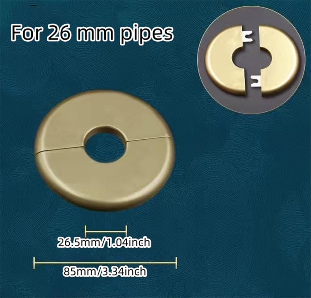 2 Pcs Wall Split Flange Self-Adhesive tape Round Escutcheon Various pipes Plate Cover for Water Pipe Faucet Decoration Accessories (26mm/1.04in)