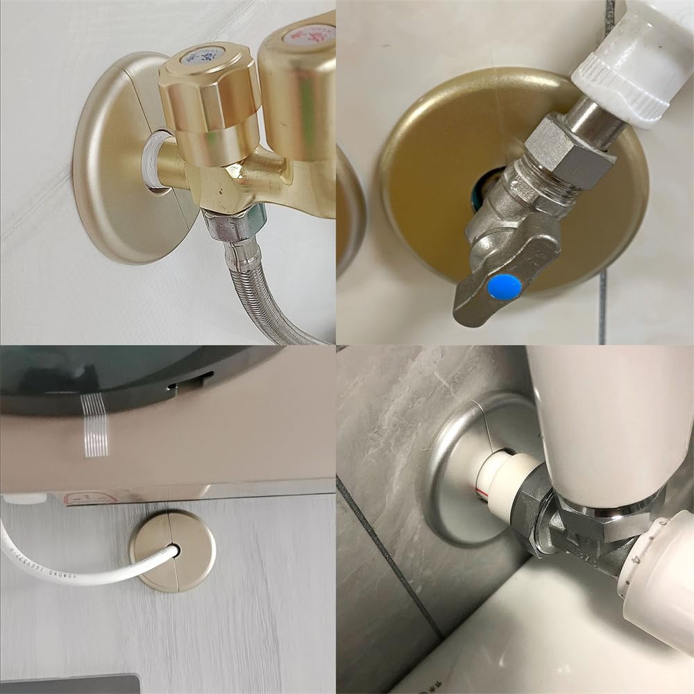 2 Pcs Wall Split Flange Self-Adhesive tape Round Escutcheon Various pipes Plate Cover for Water Pipe Faucet Decoration Accessories (26mm/1.04in)