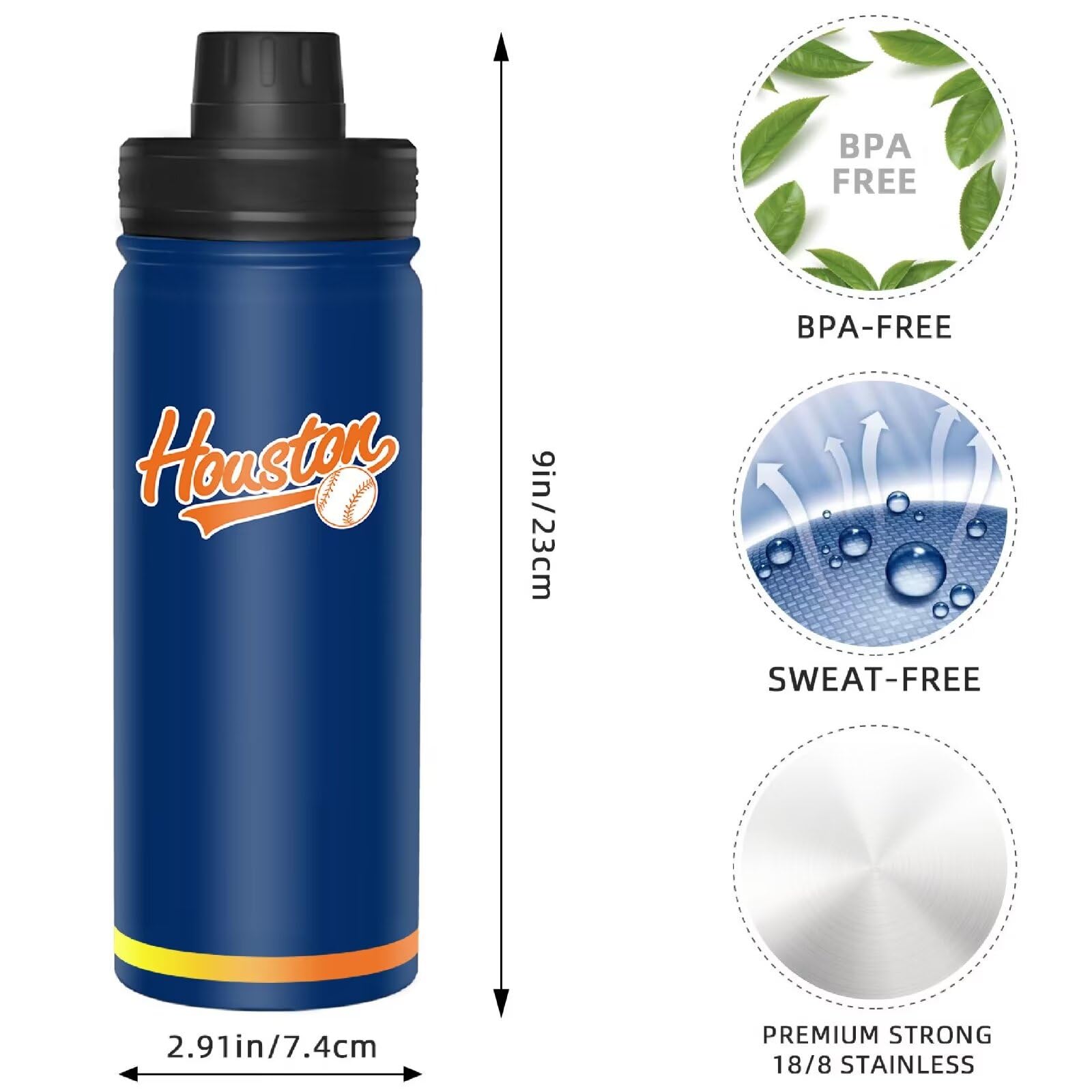 ANTKING Houston Tumbler Travel Mug Coffee Cup Custom Name Number for Men Women Youth Gifts