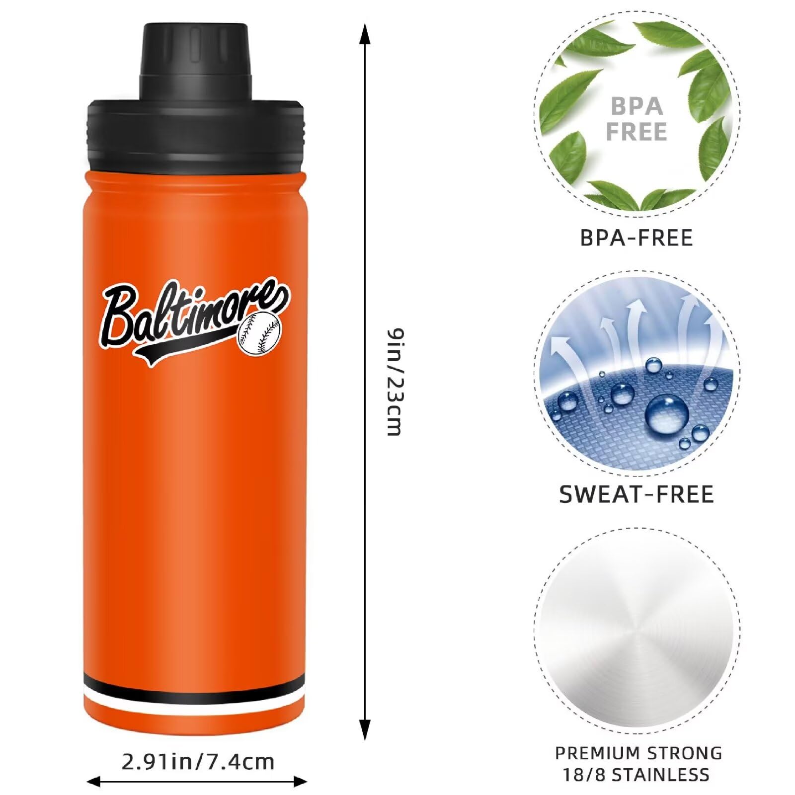 ANTKING Baltimore Tumbler Travel Mug Coffee Cup Custom Name Number for Men Women Youth Gifts