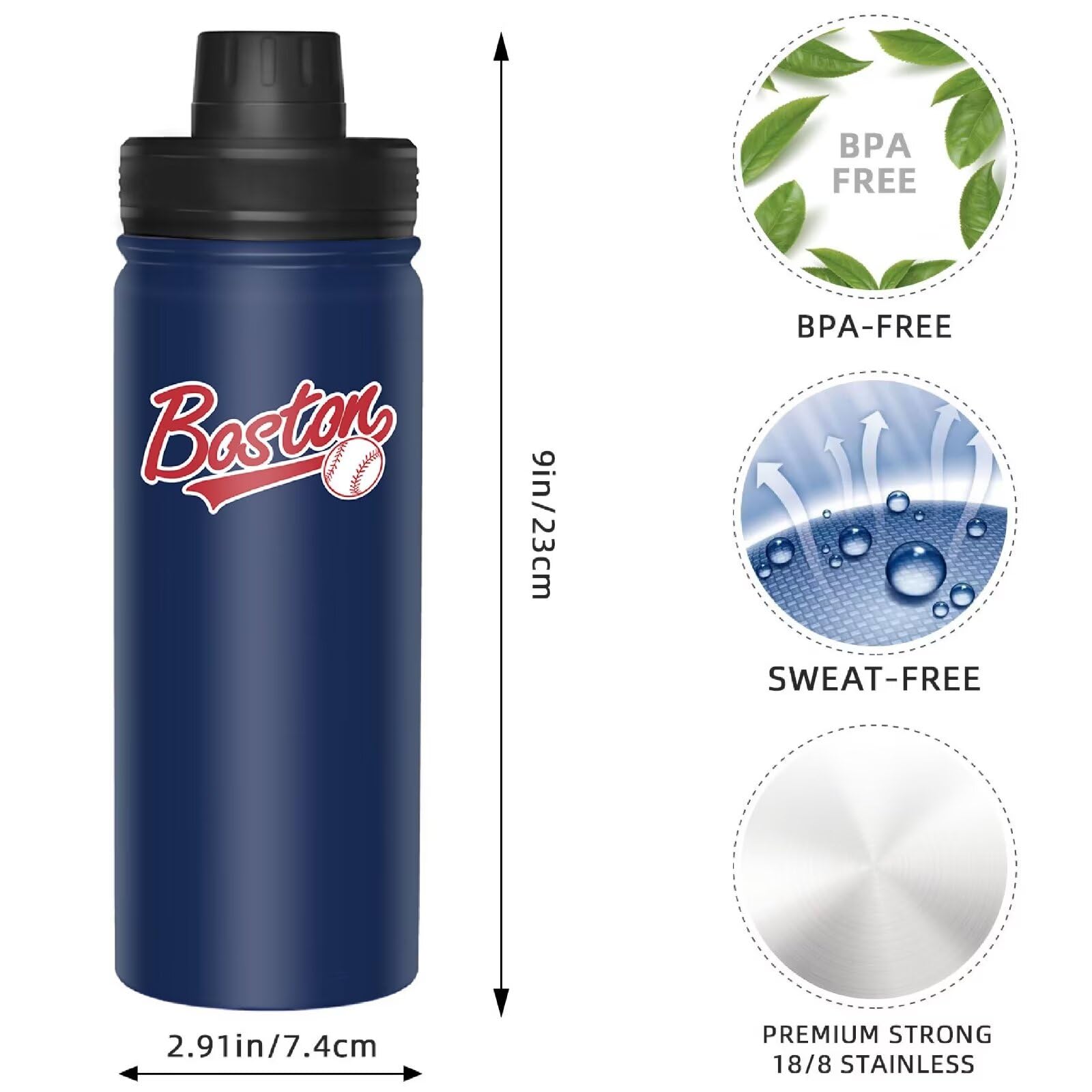 ANTKING Boston Tumbler Travel Mug Coffee Cup Custom Name Number for Men Women Youth Gifts