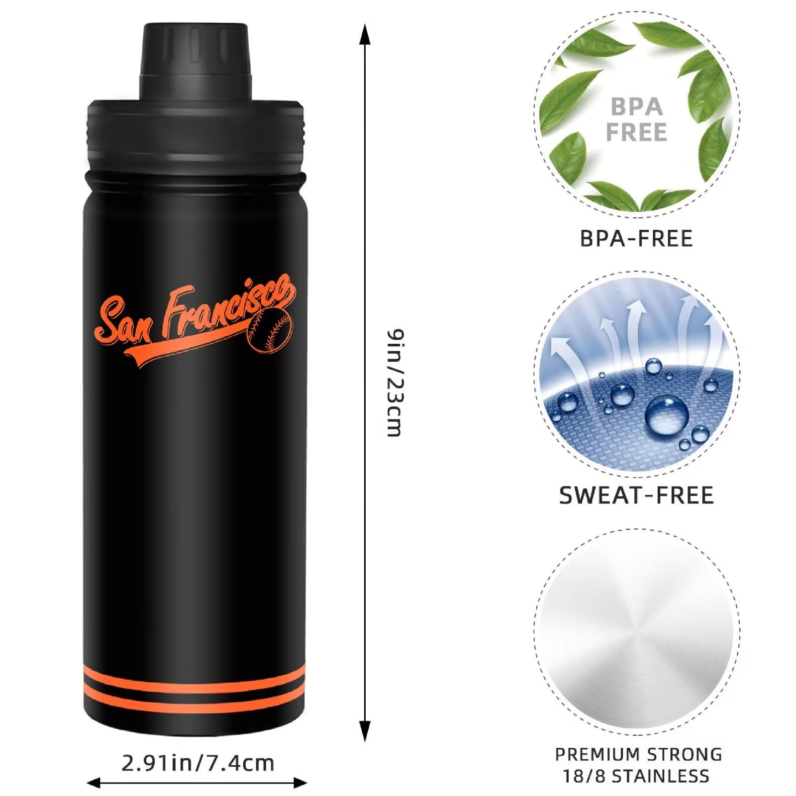 ANTKING San Francisco Tumbler Travel Mug Coffee Cup Custom Name Number for Men Women Youth Gifts