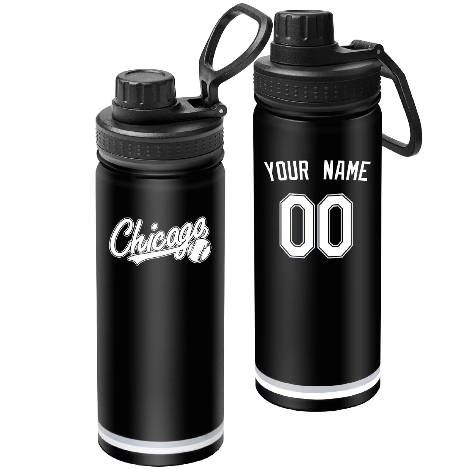 ANTKING Chicago Tumbler Travel Mug Coffee Cup Custom Name Number for Men Women Youth Gifts