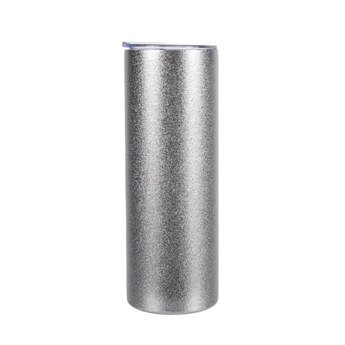 Elanze Designs Bumble Bee Hive Honeycomb Wrap-Around Design 20 Ounce Insulated Stainless Steel Coffee Travel Tumbler Mug Cup, Slide Top Lid & Reusable Straw, Silver Sparkle Glitter